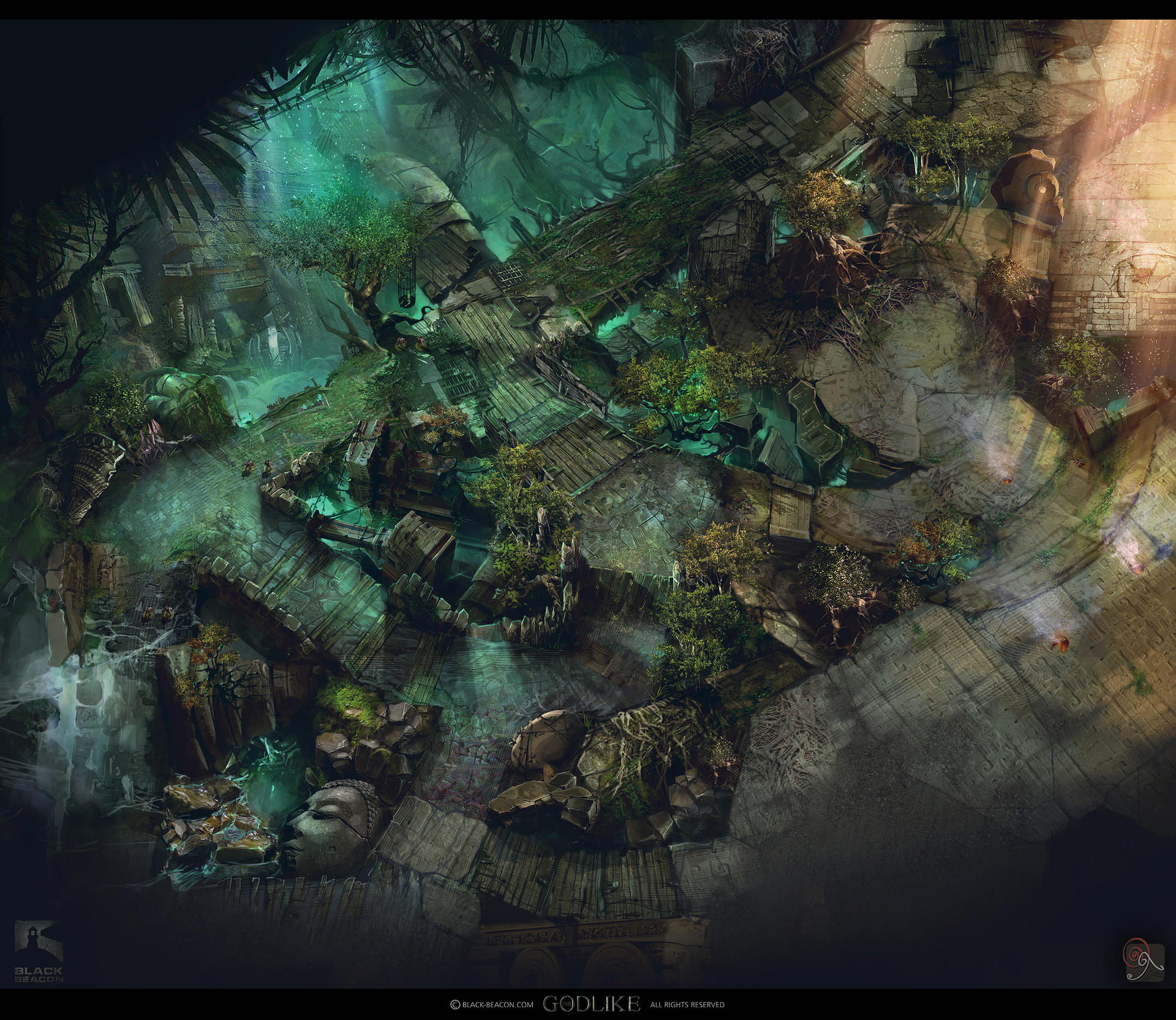 ArtStation - Aerd. Map Concept Art - Forest Ruins. Top view.