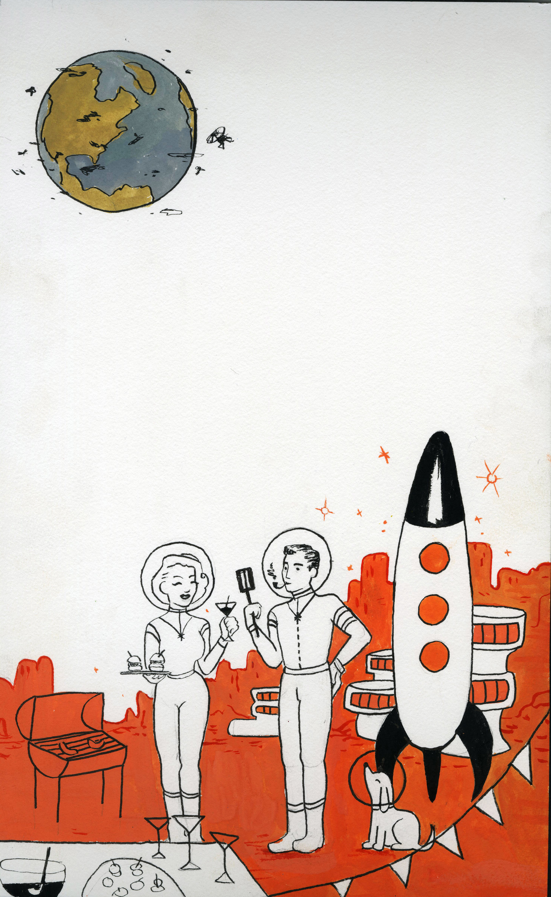 ArtStation - Trip to Mars editorial illustration