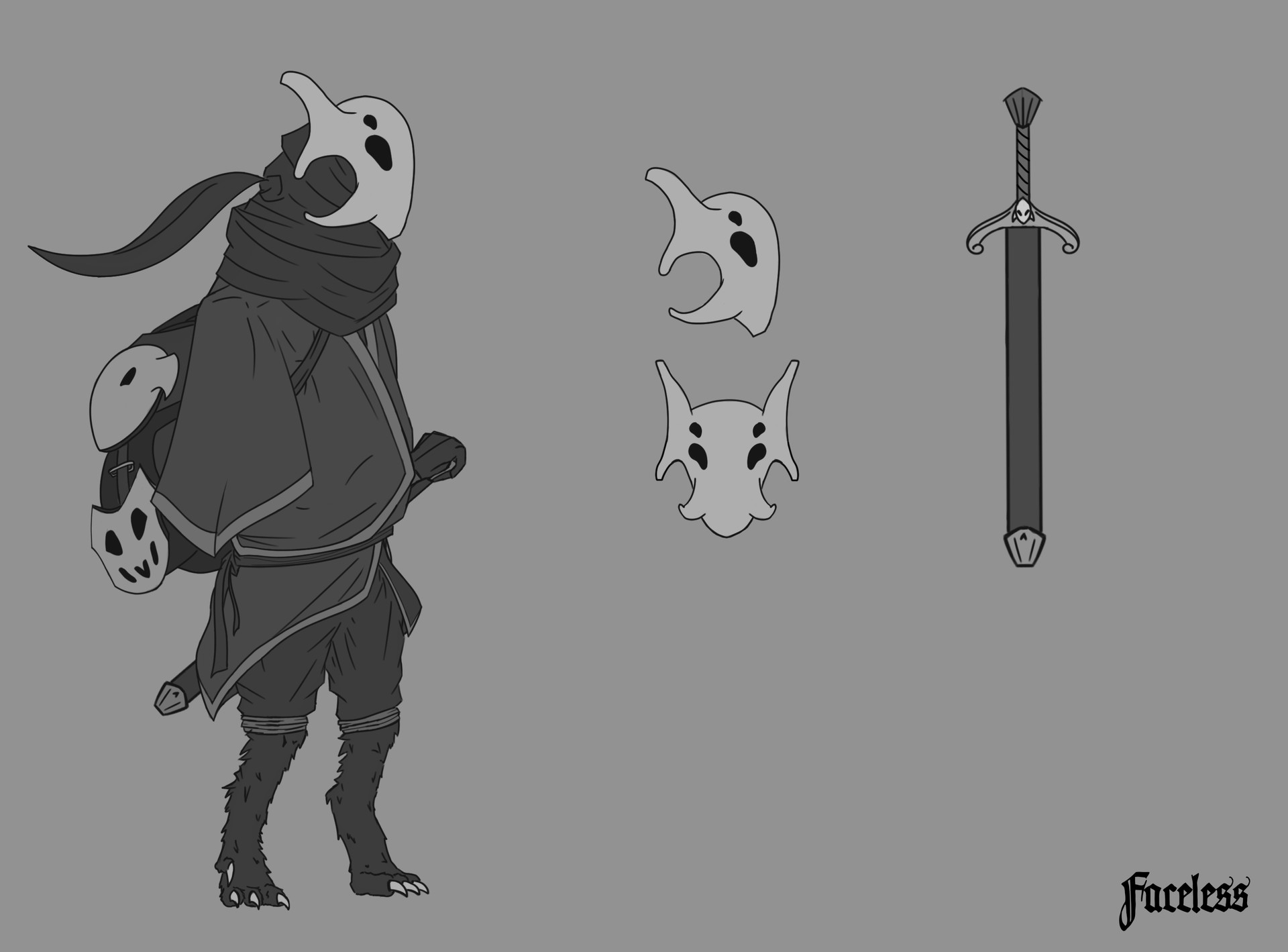 ArtStation - Faceless: Old art style Main Character Concept