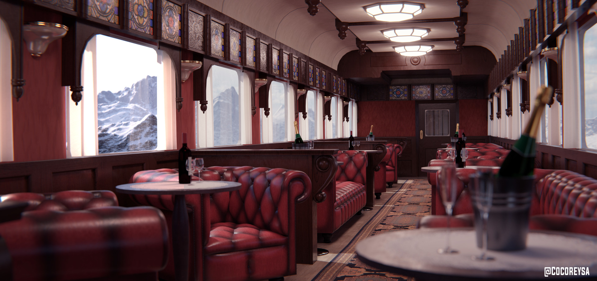 ArtStation - Posh Train Carriage