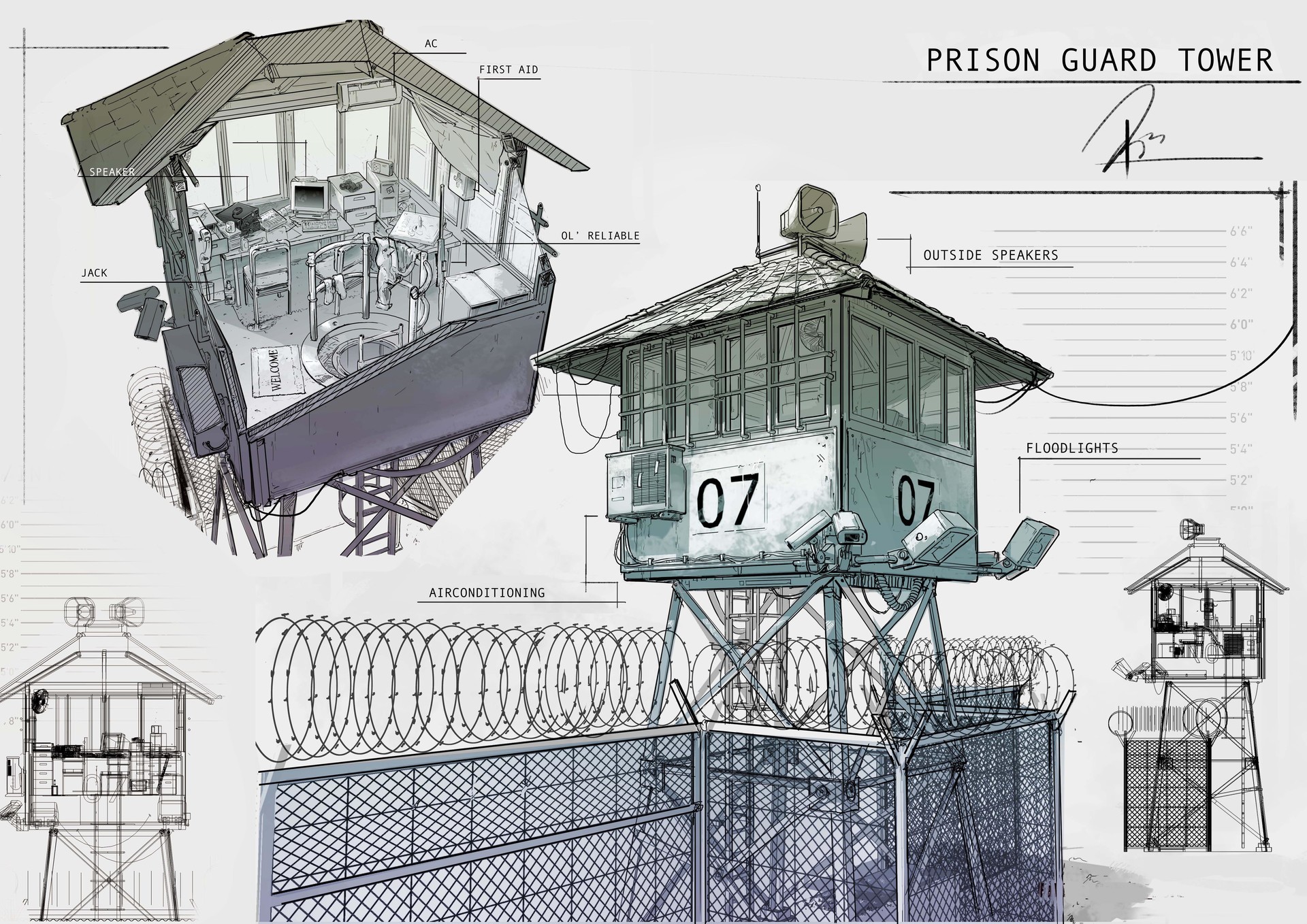 ArtStation - Prison Guard Tower