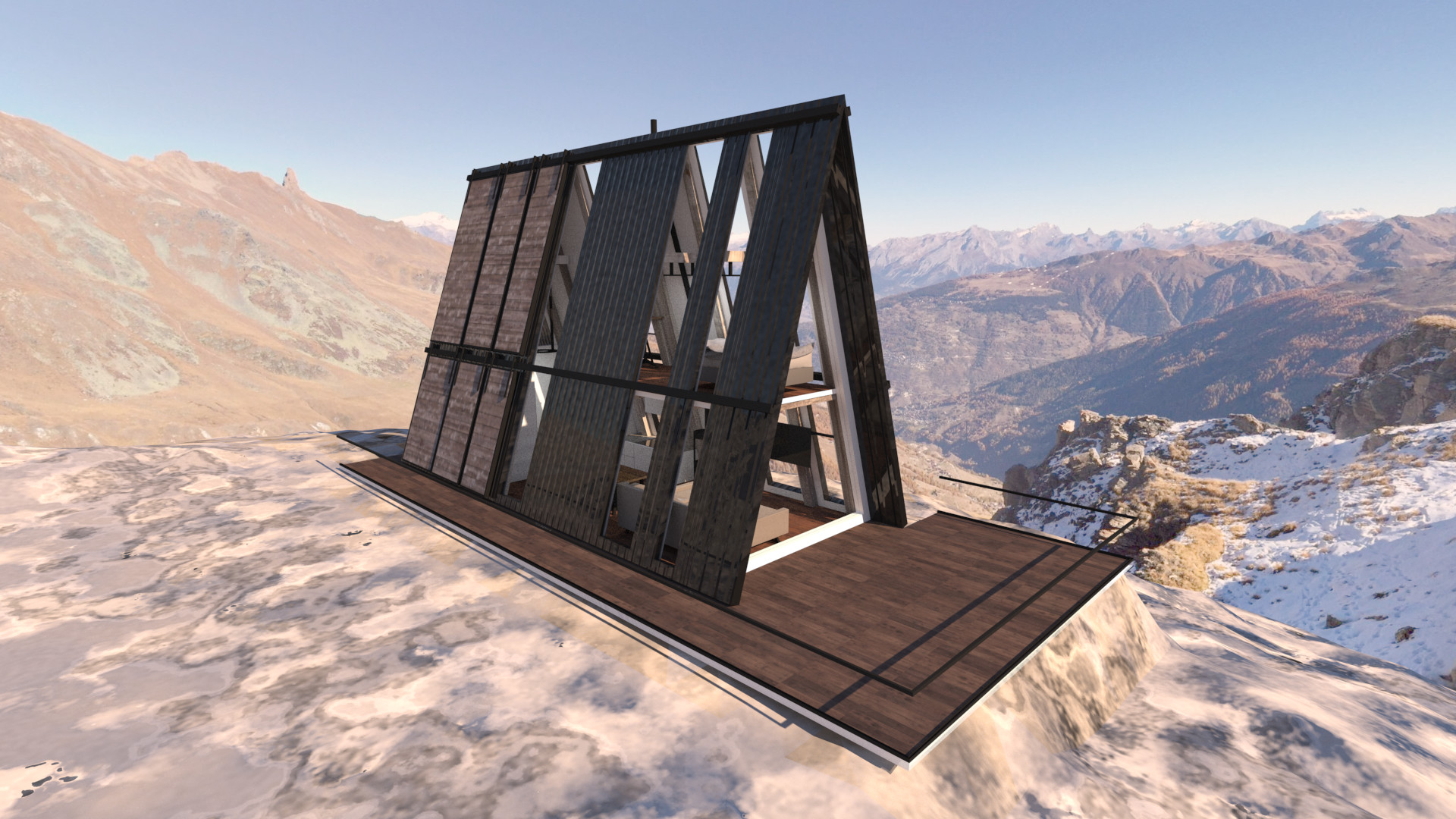 ArtStation - Mountain A-Frame Cabin