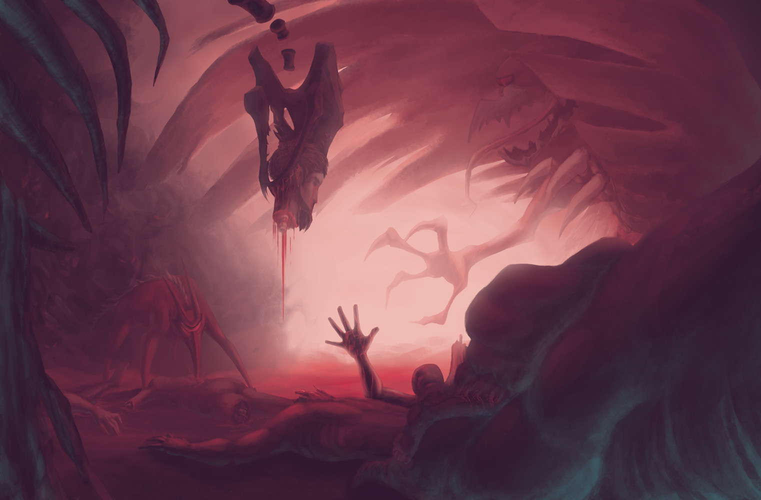 ArtStation - "Diner time, monsters !" [Blood, gore]