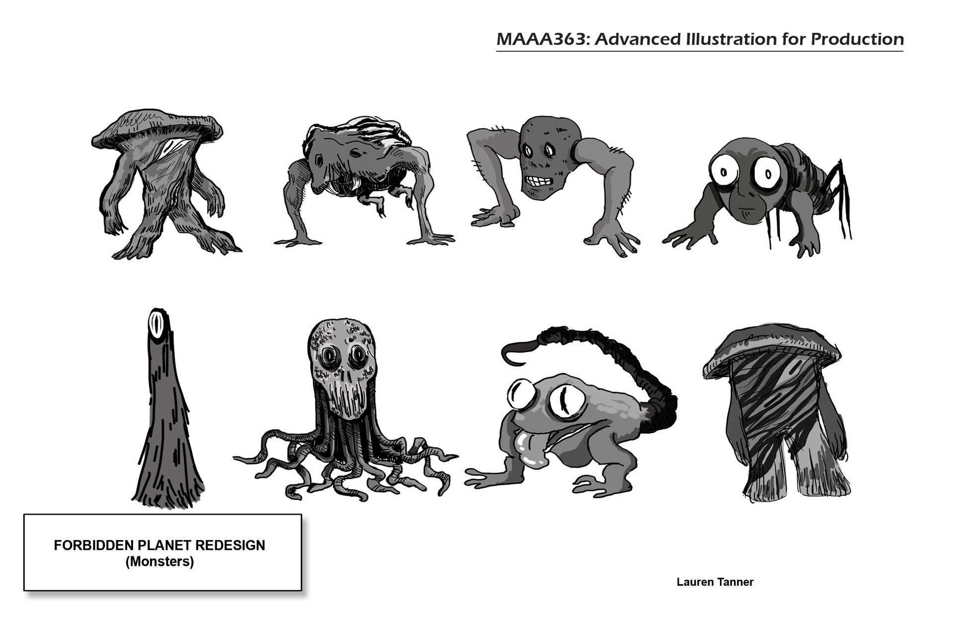 ArtStation - Forbidden Planet Monster Progress Redesigns