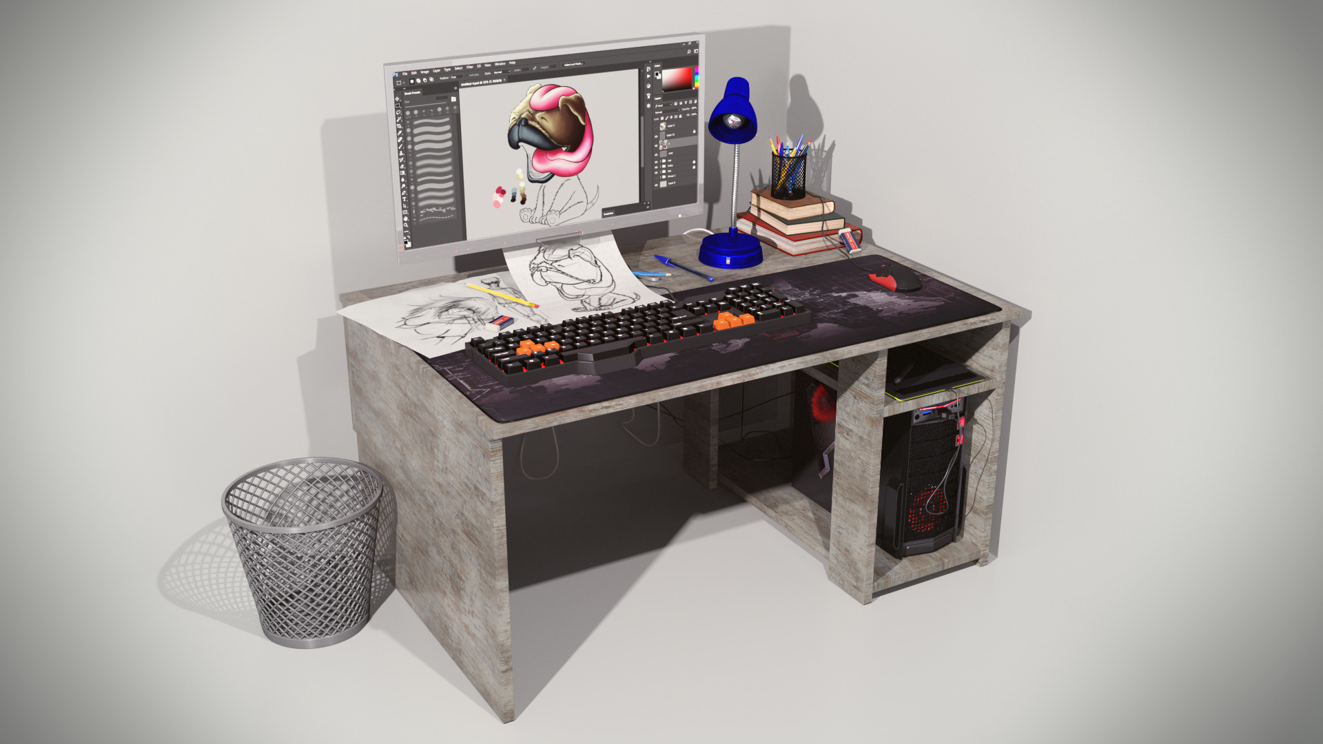 ArtStation - Working desk