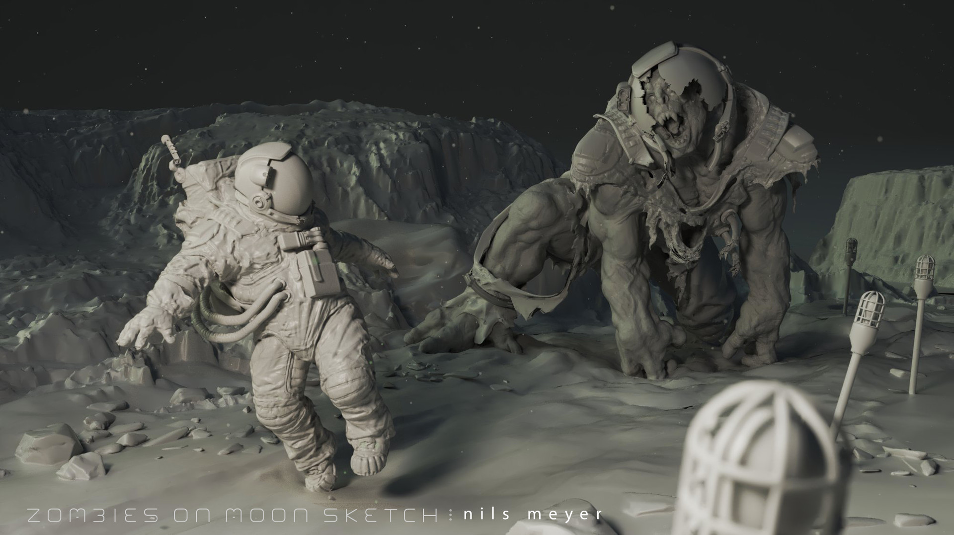 Zombies Moon Astronaut