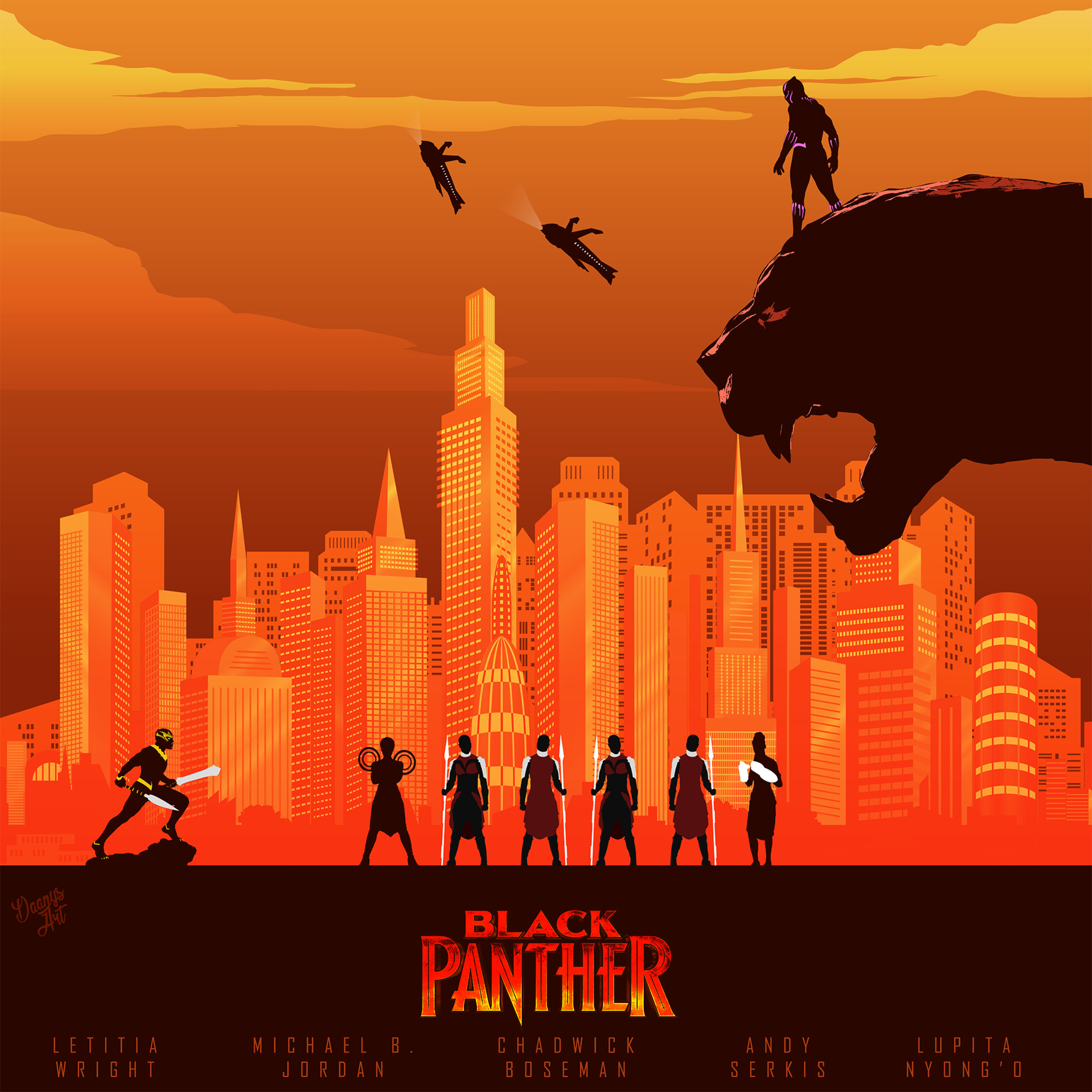 ArtStation - Black Panther Poster Illustration