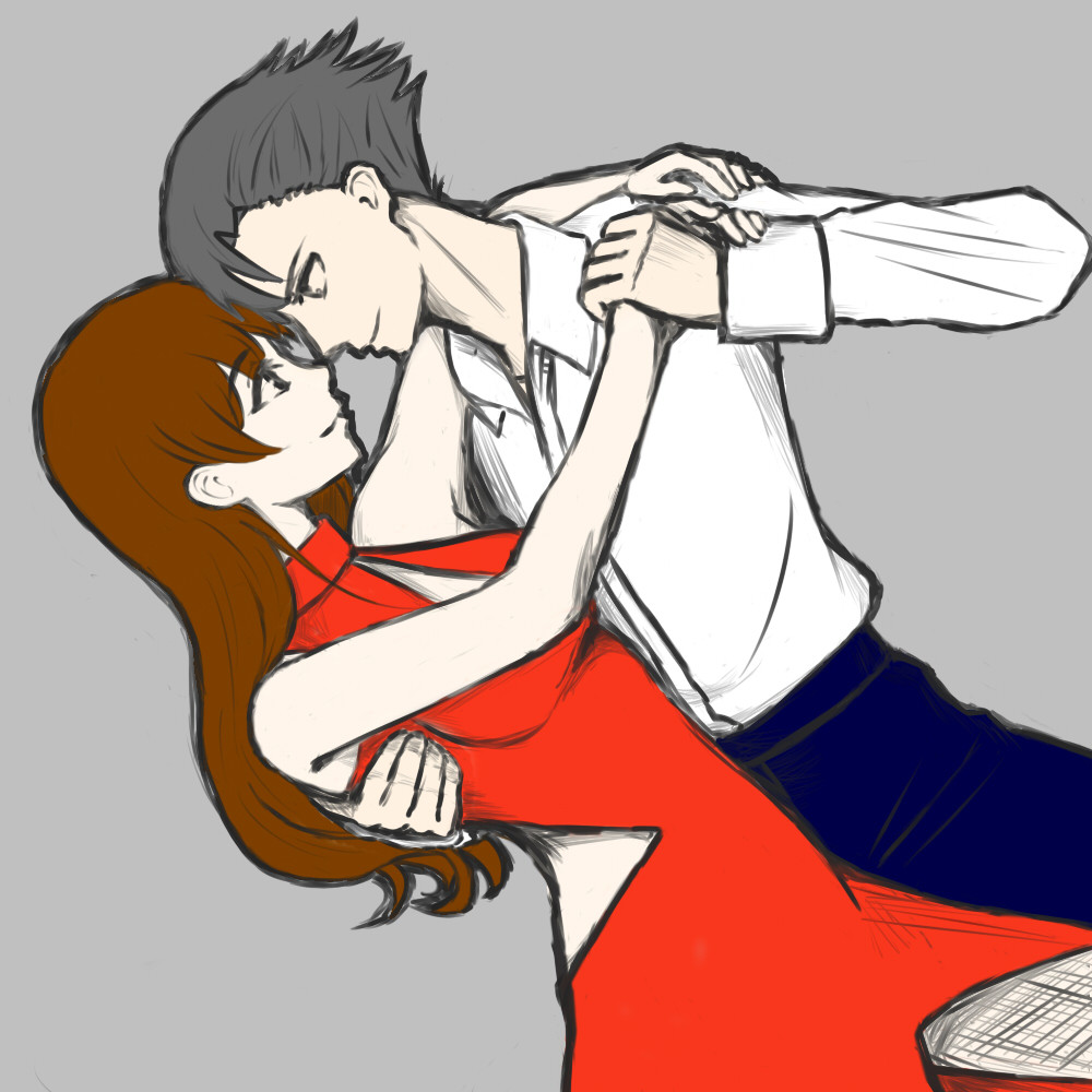anime couple dancing base