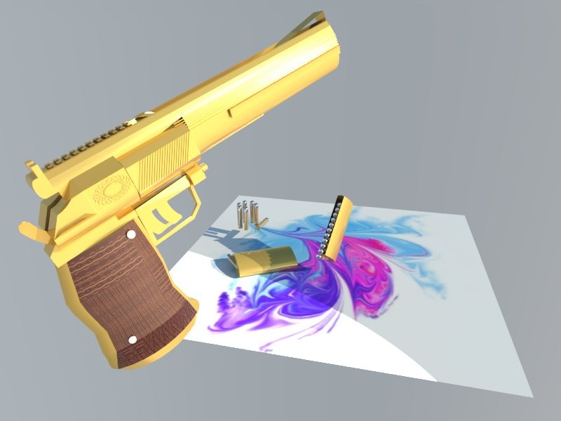 ArtStation - Gold Gun Pistol
