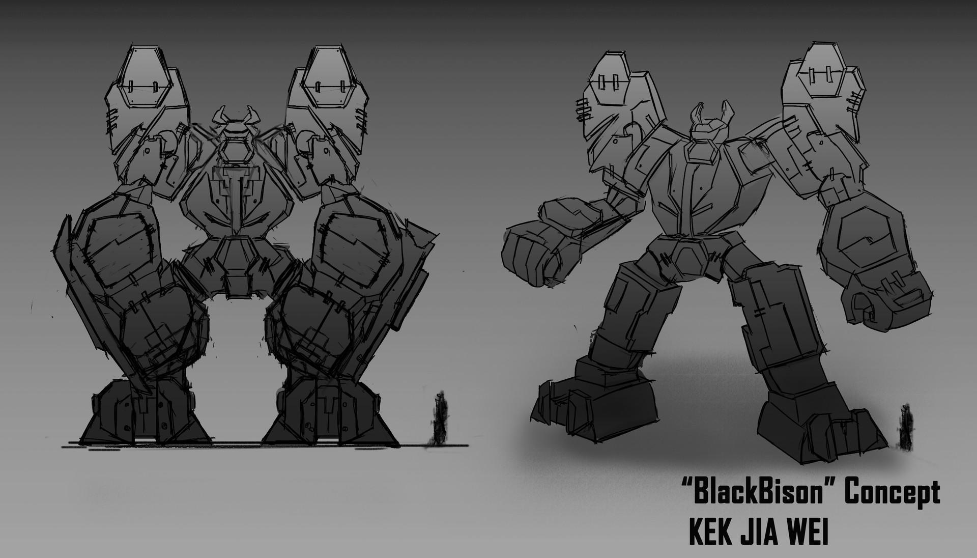 ArtStation - "Black Bison" Mech Concept Art