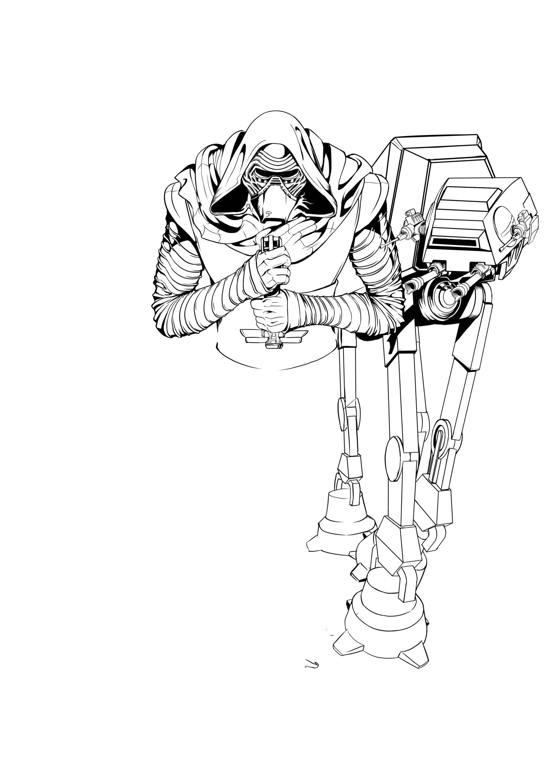 kylo ren colouring picture