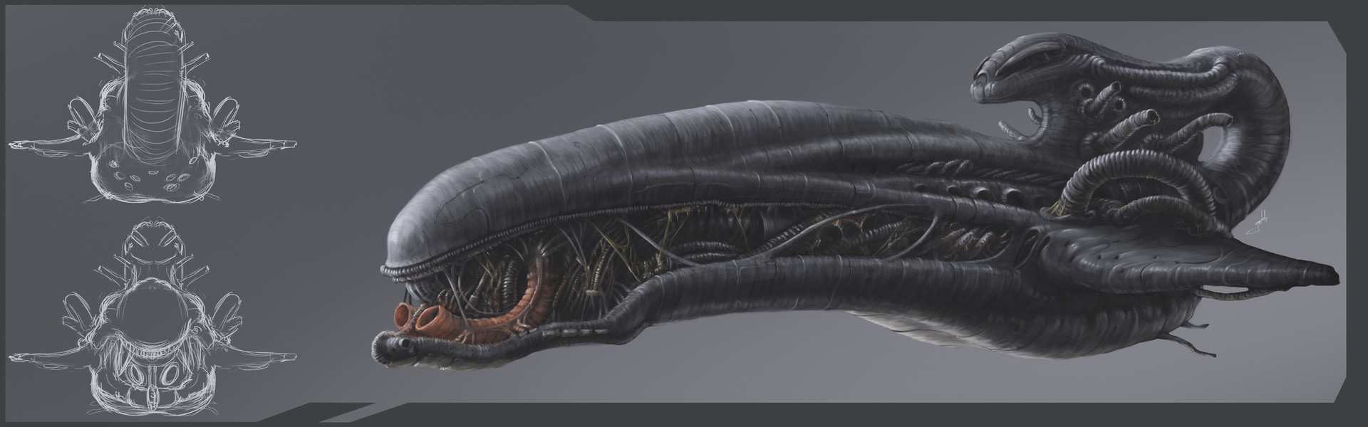 ArtStation - Spaceship of Xenomorphs