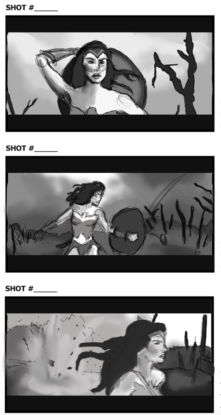 Erica Wilks - Wonder Woman Storyboards
