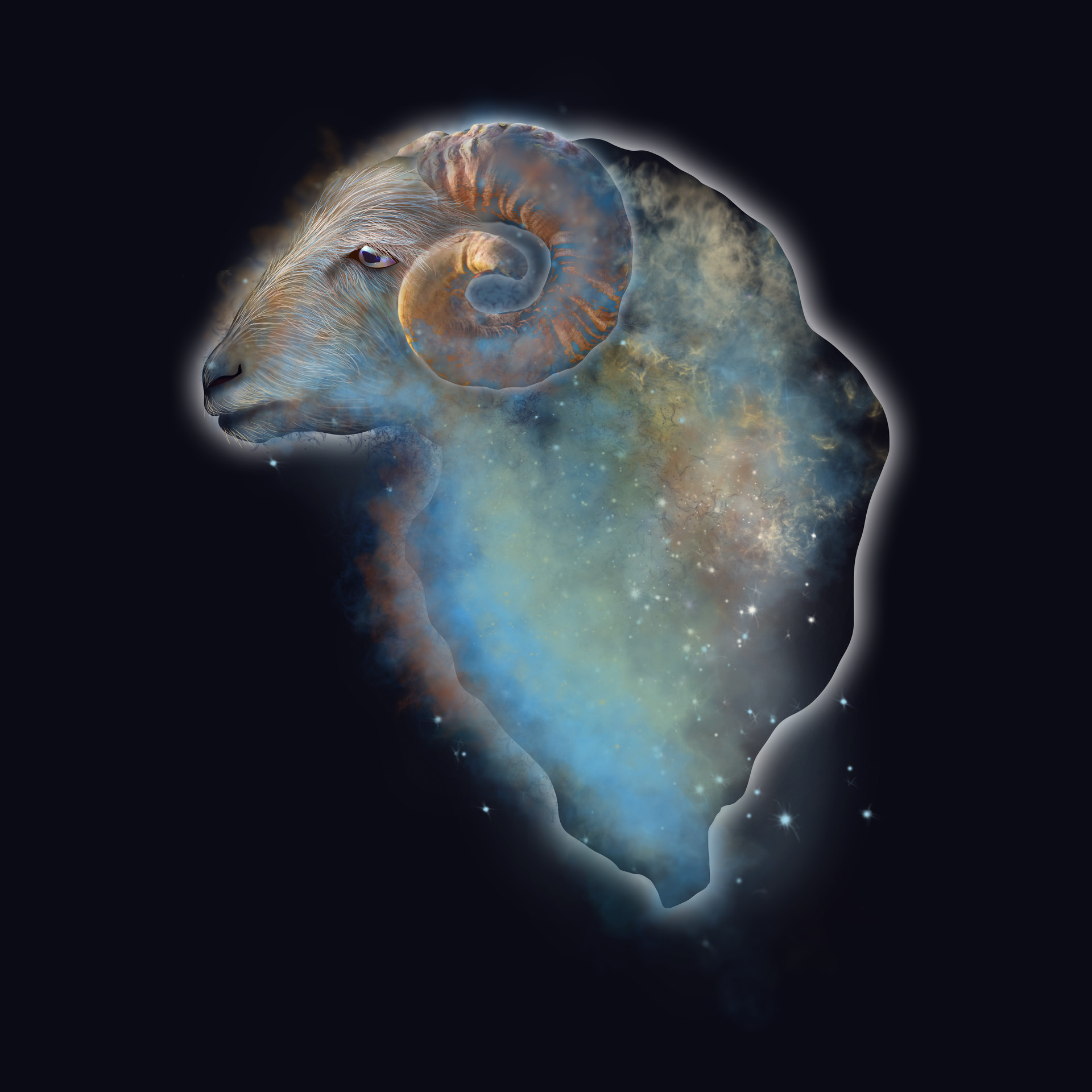 Aries Constellation Within Nebula