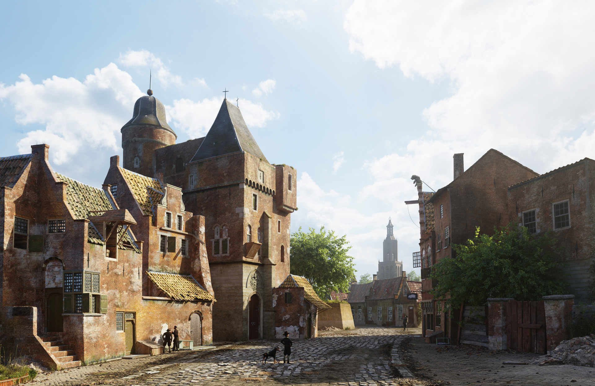 ArtStation - Sunny Town square