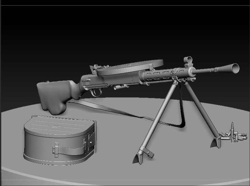ArtStation - Degtyaryov machine gun, DP-28