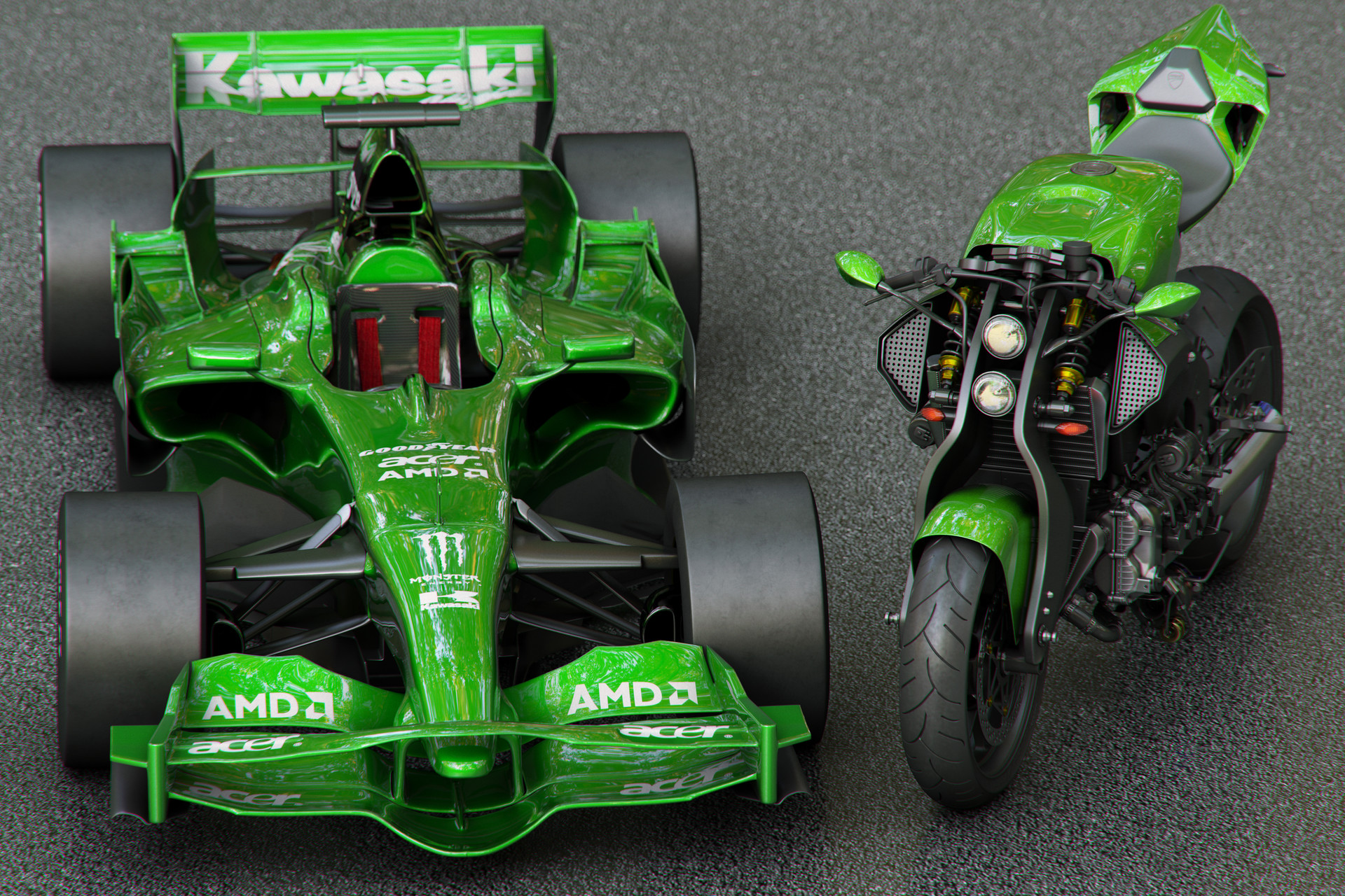 ArtStation - F1 & Concept motorcycle