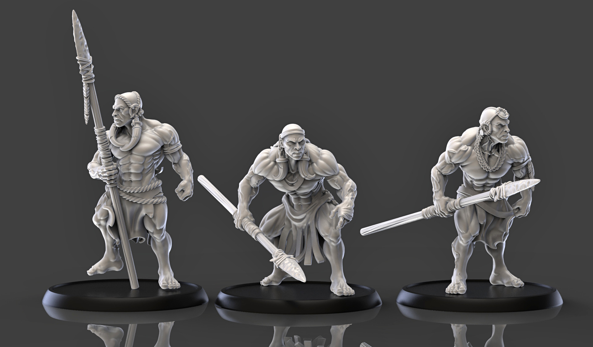 ArtStation - Solomon Kane by Mythic Games - African Warriors (32mm scale)