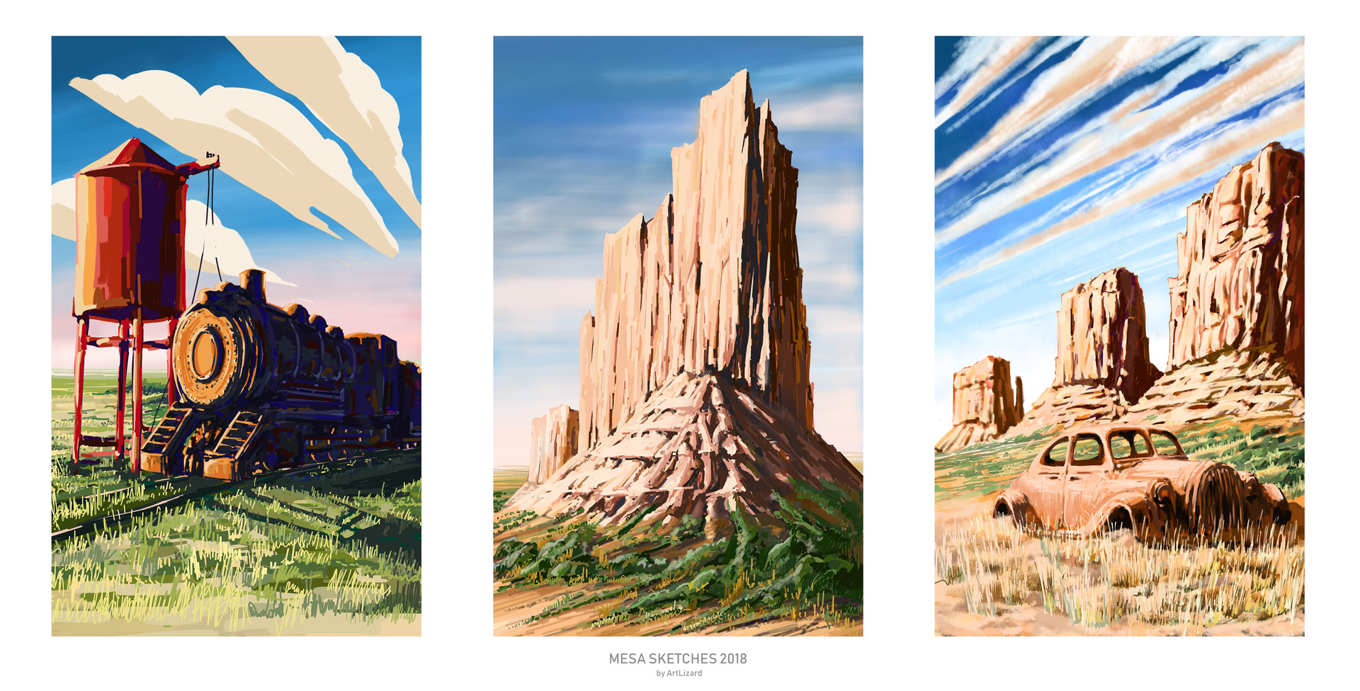 ArtStation - Mesa environment sketches 2018