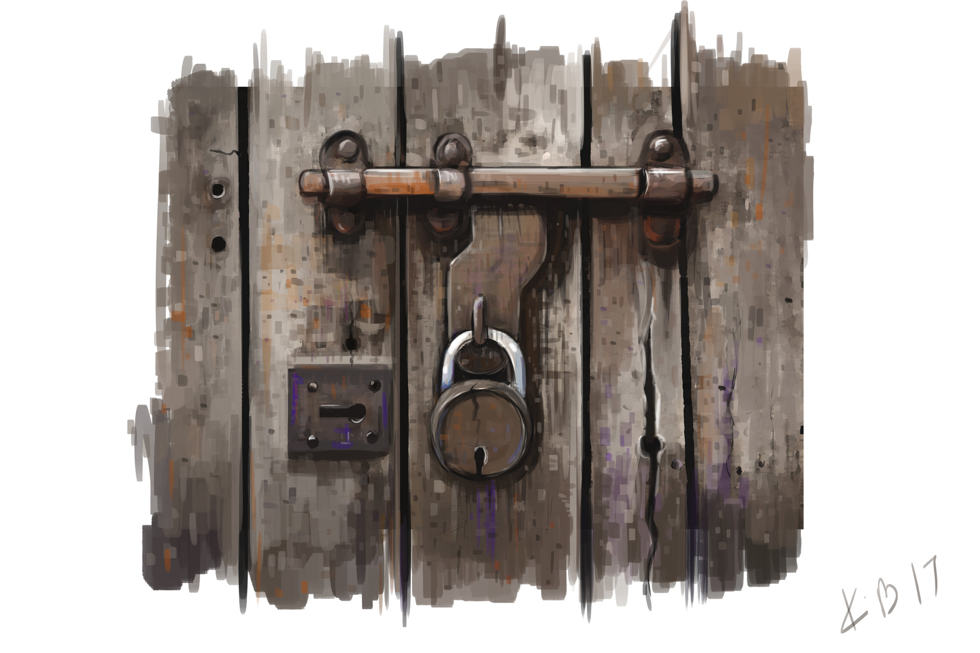 ArtStation - old door and lock