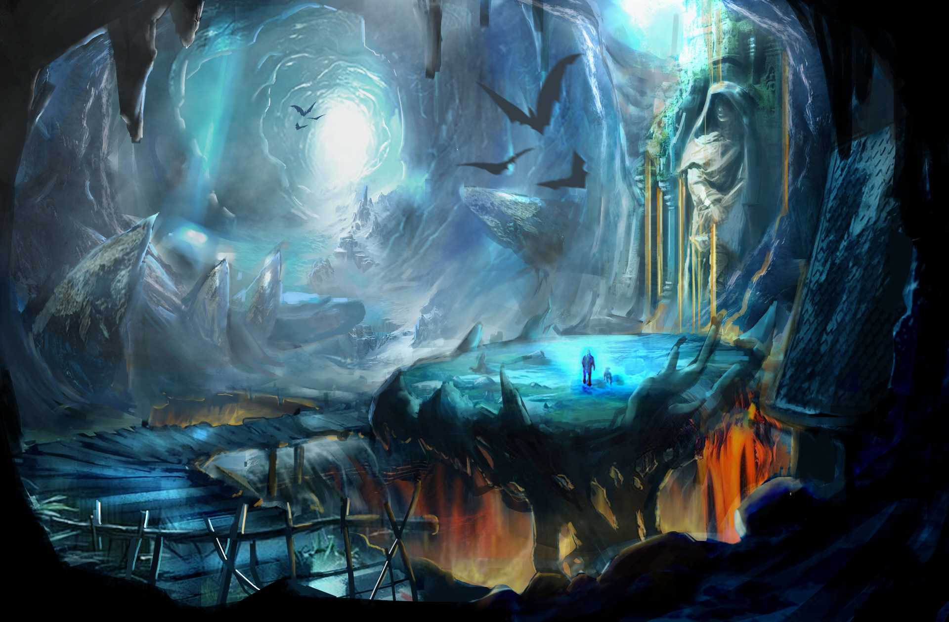 ArtStation - Matte Painting_ Snow cave