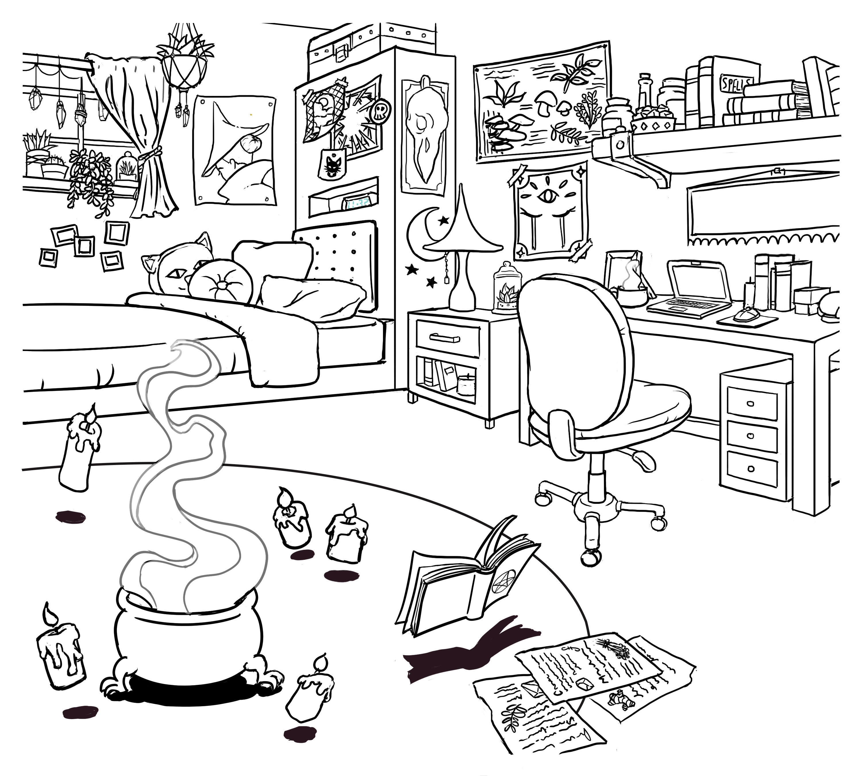 Messy Room Cartoon Coloring Pages Untidy Clipart Cliparts Kids ...