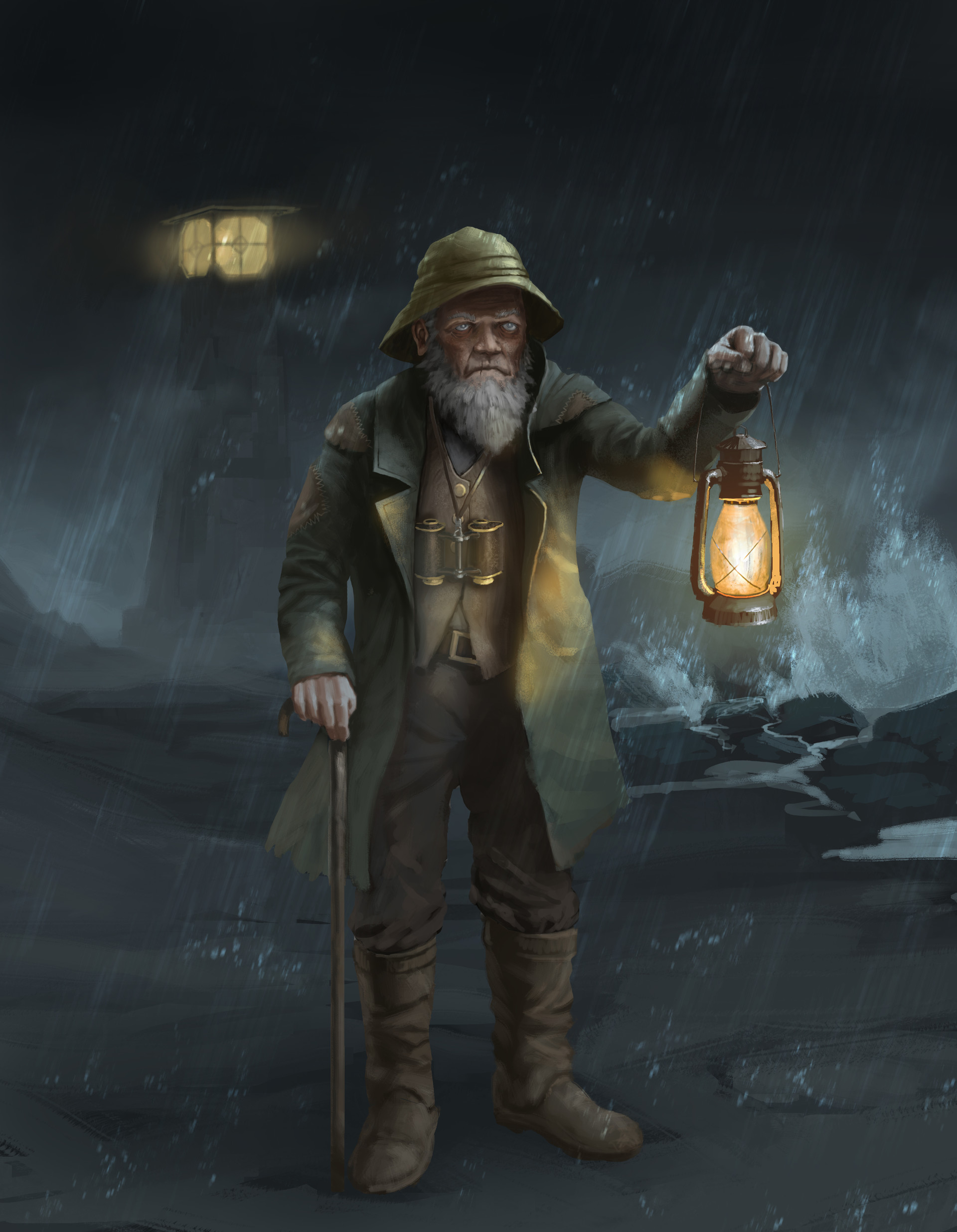 ArtStation - Old Man and lighthouse
