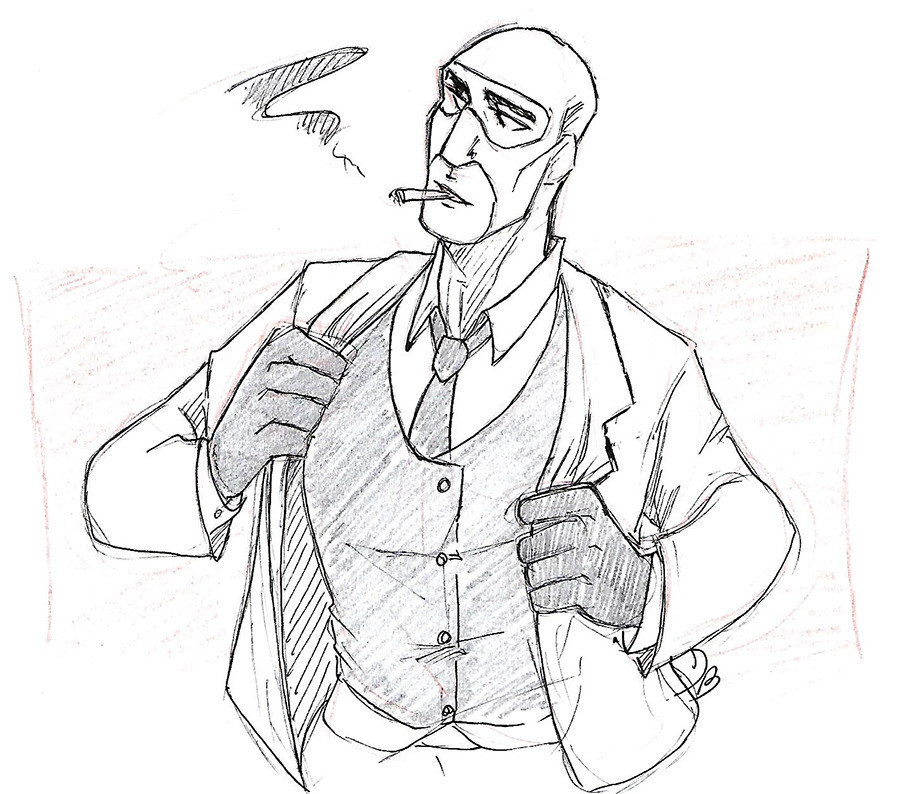 team fortress 2 spy coloring pages