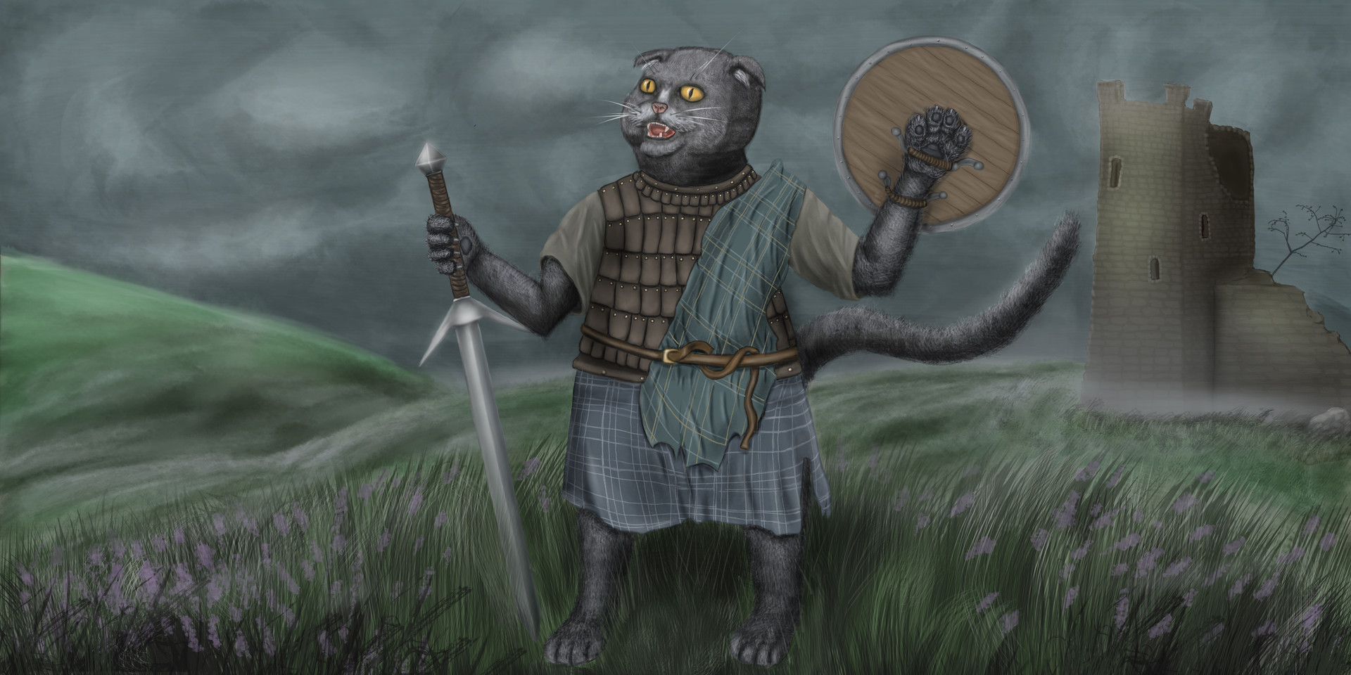 ArtStation - Scottish cat