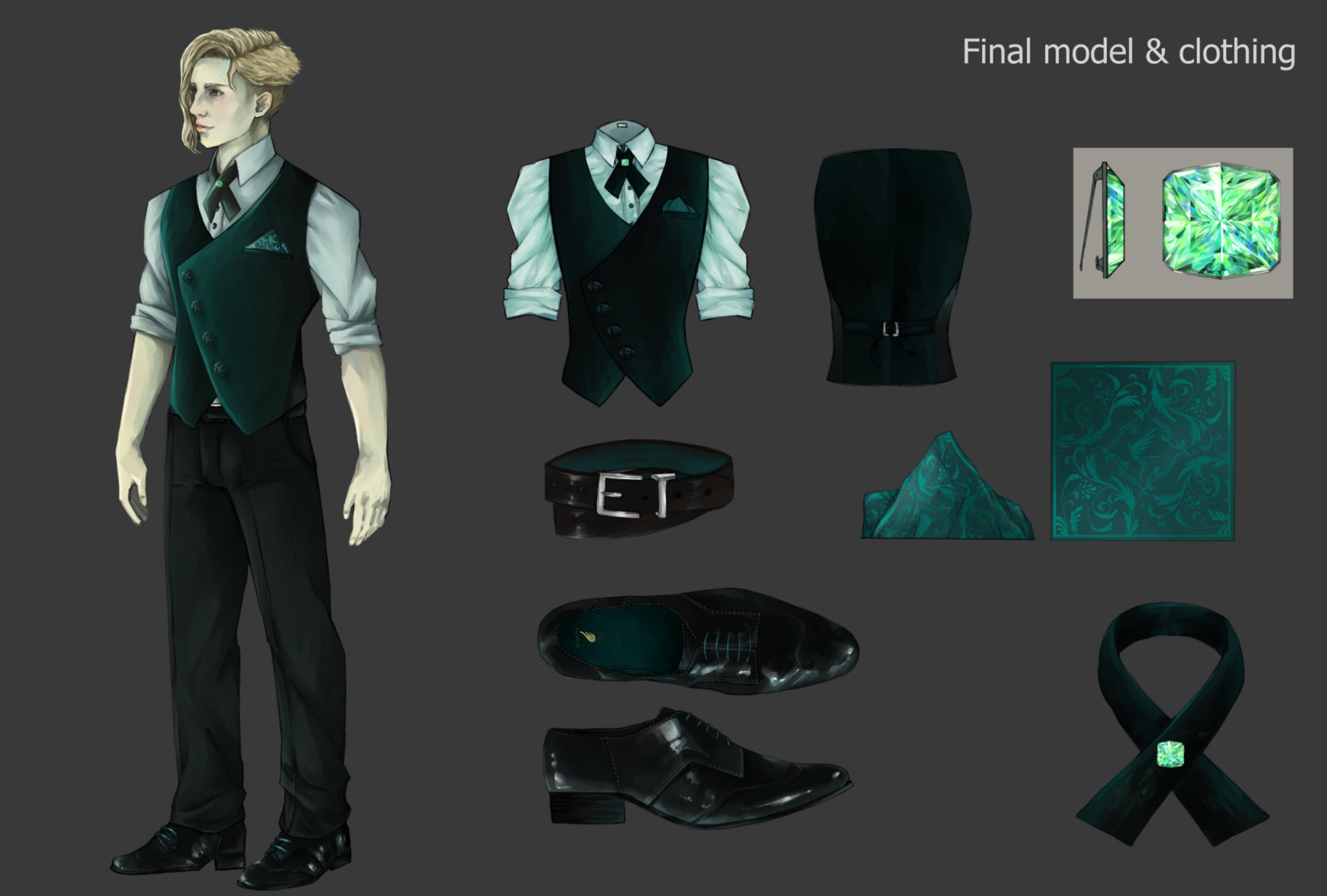 bartender suit drawing