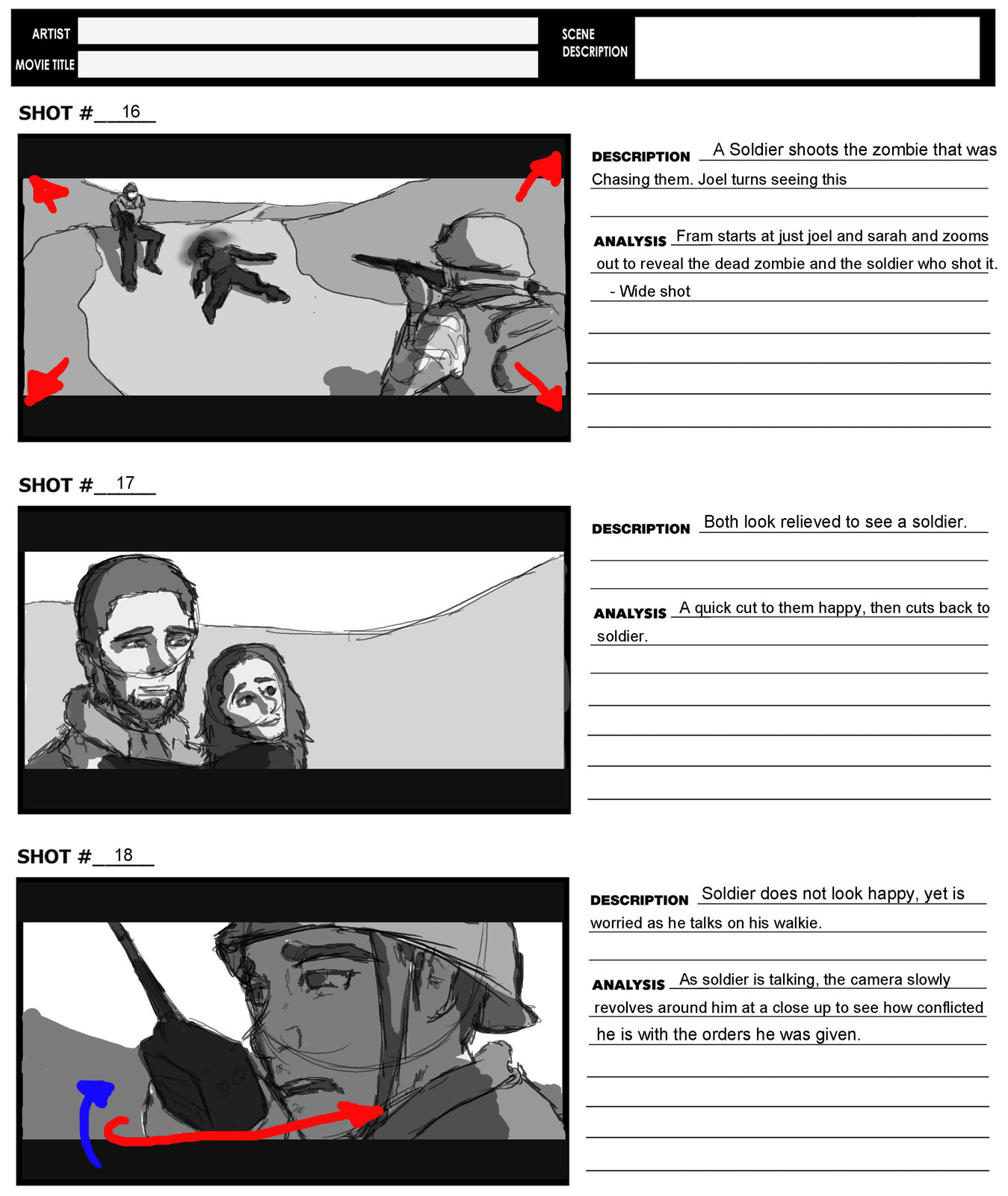 Erica Wilks - The Last of Us Storyboards