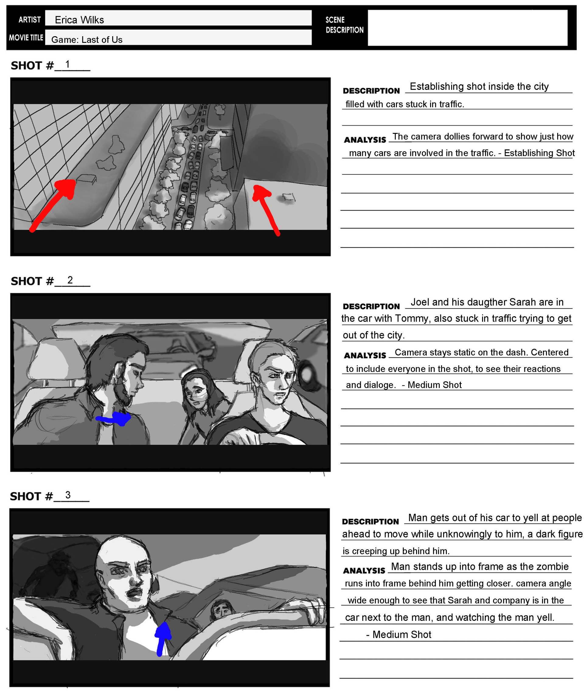 Erica Wilks - The Last of Us Storyboards