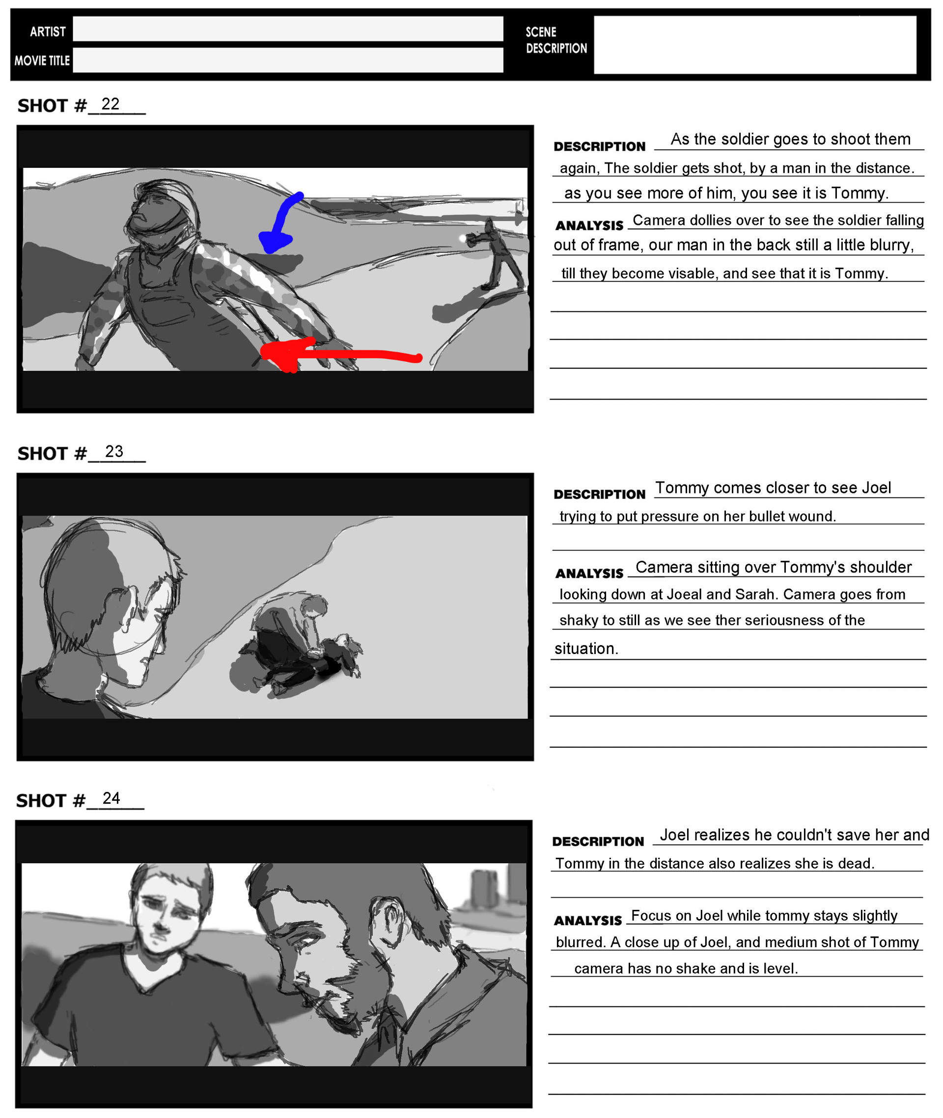 Erica Wilks - The Last of Us Storyboards