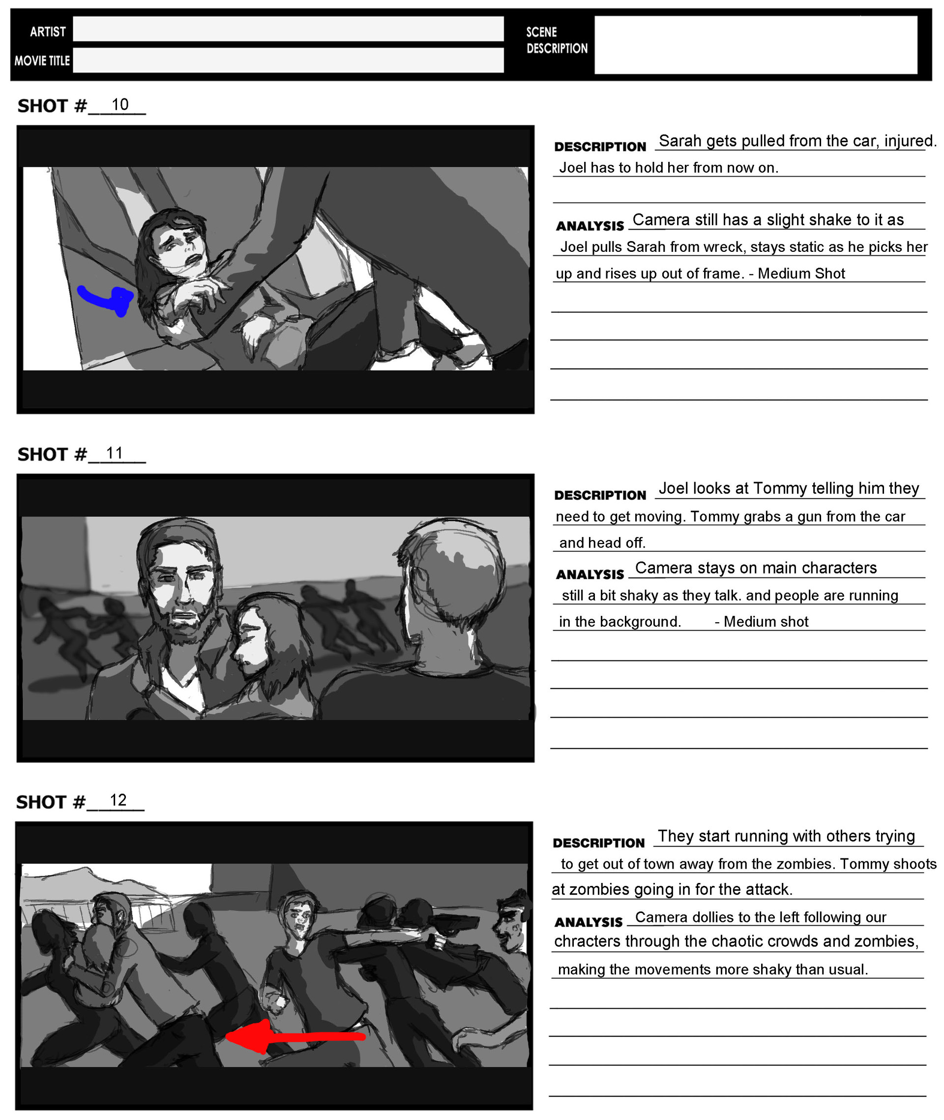 Erica Wilks - The Last of Us Storyboards