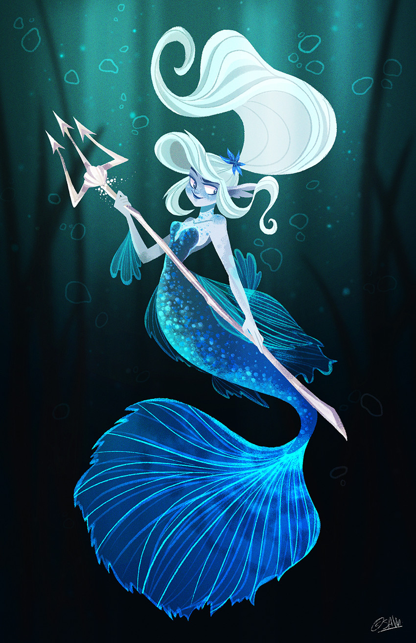 Fighting Fish Mermaid by Samantha Germaine Sim Violet1202 : r ...