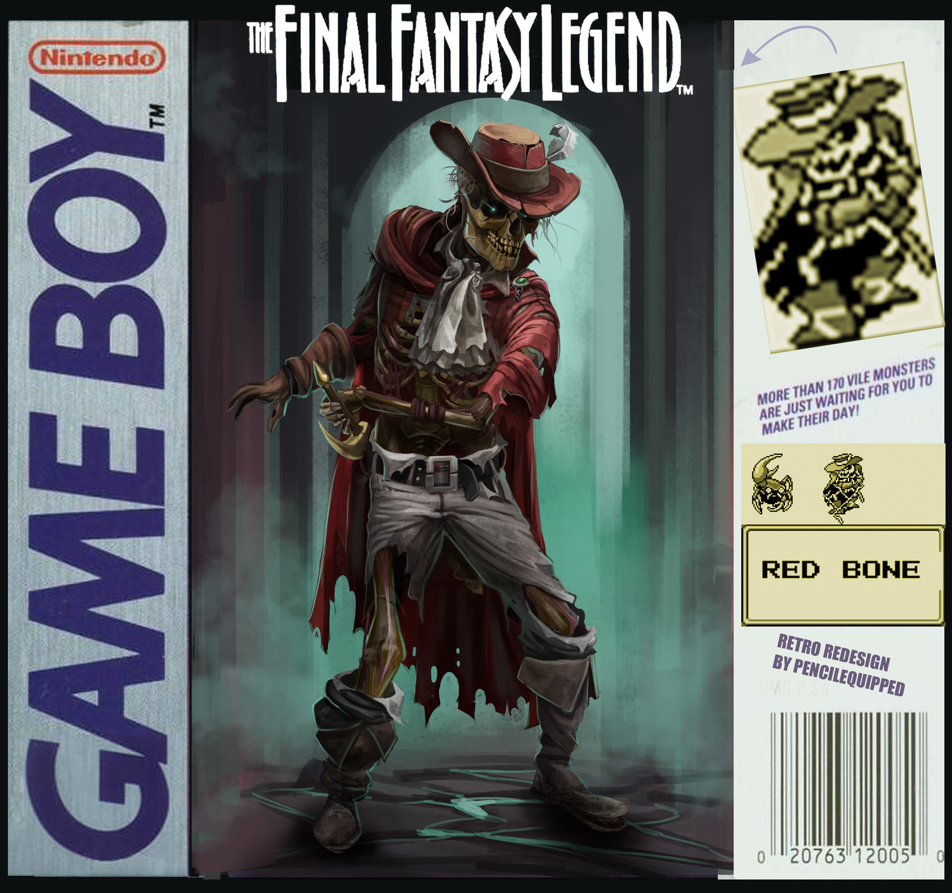 Retro Redesign 04 - Red Bone/Bone King (Final Fantasy Legend) by Pencil ...