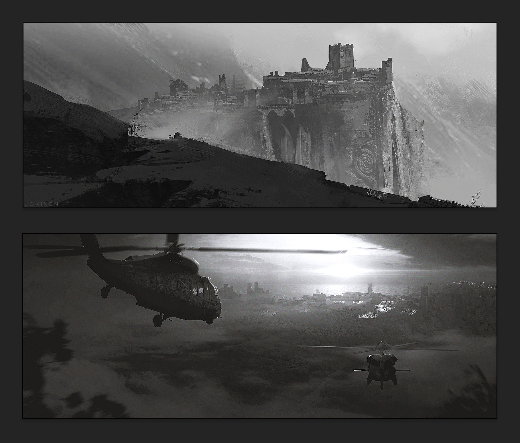 ArtStation - B&W Composition sketches #2