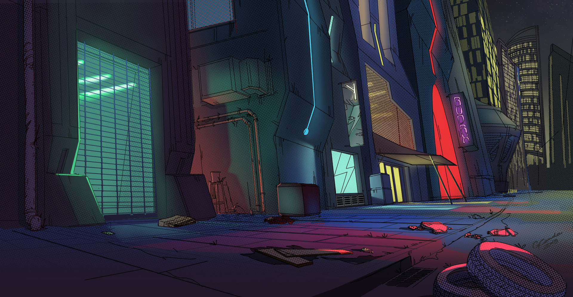 ArtStation - YORUDAN DISTRIKT INTRO BACKGROUNDS