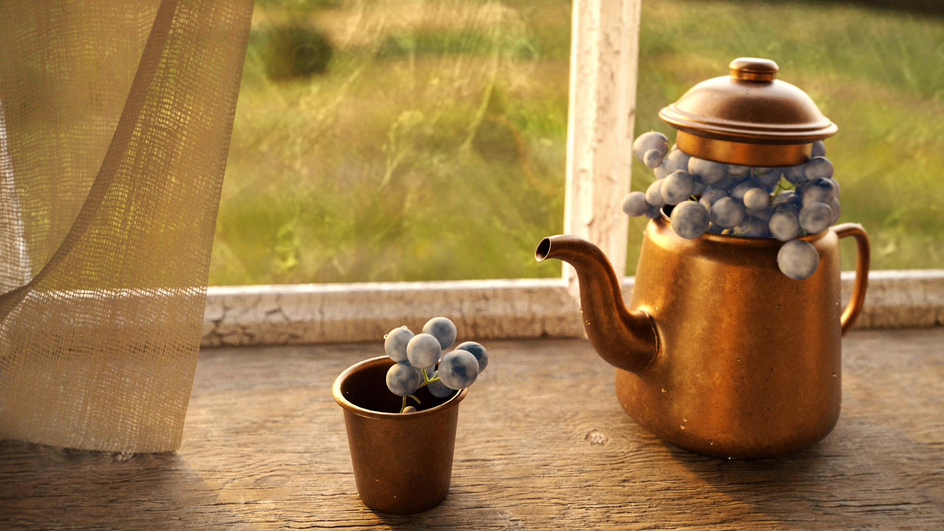 ArtStation - Pot and Grapes