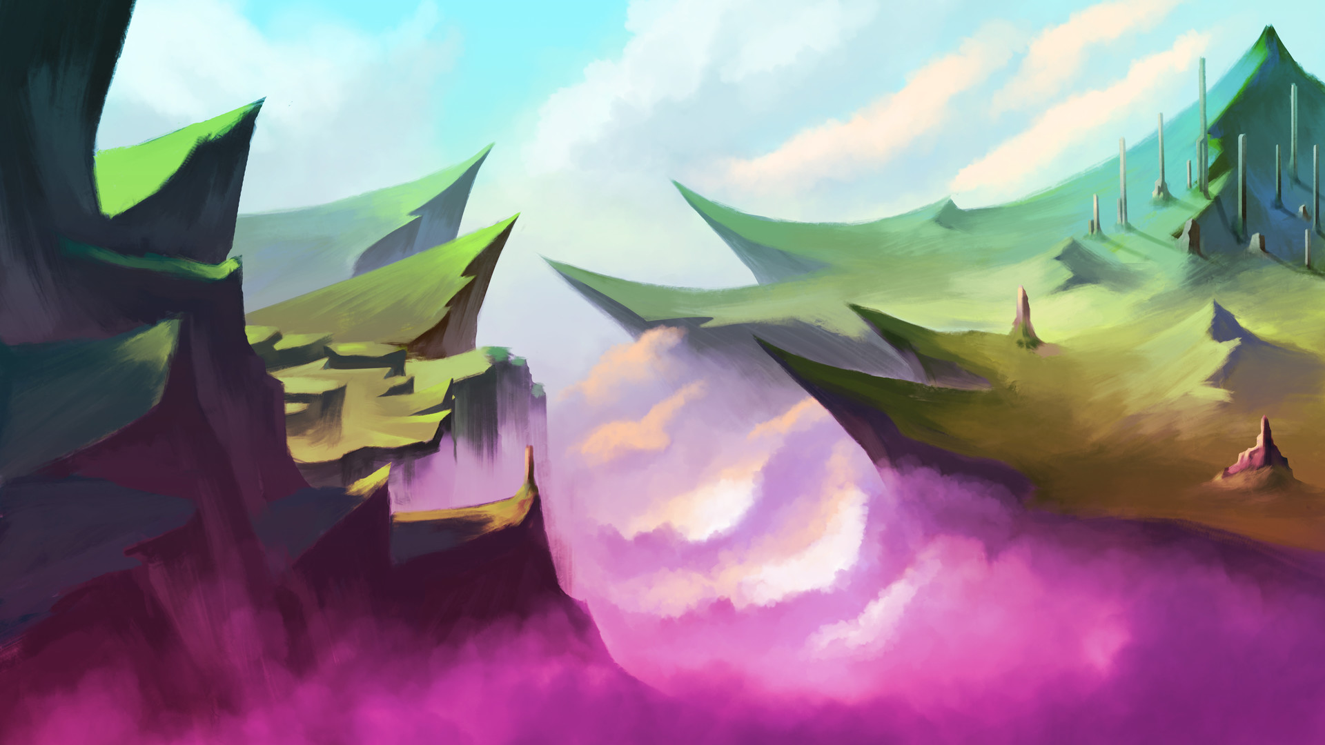 ArtStation - Cloudy Mountains