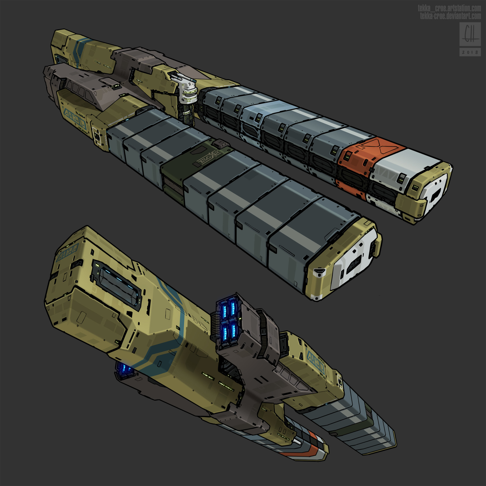 ArtStation - Heavy Cargo Conveyor (Perspective and Ortho)