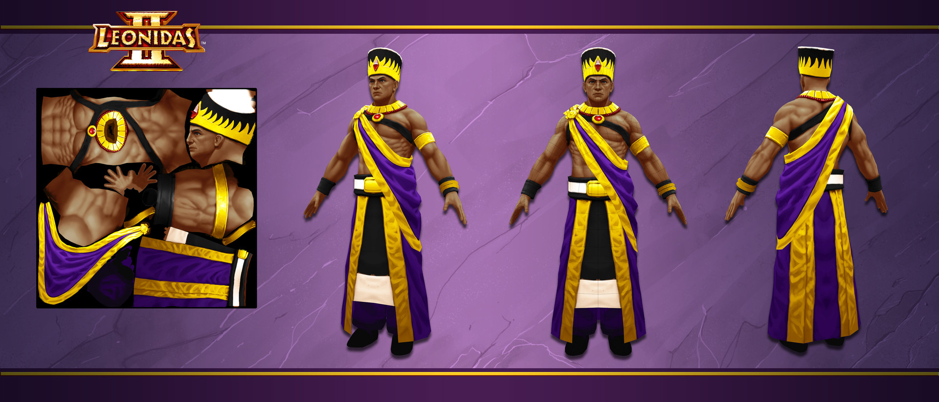 Michael Montes - Leonidas II Xerxes low poly model