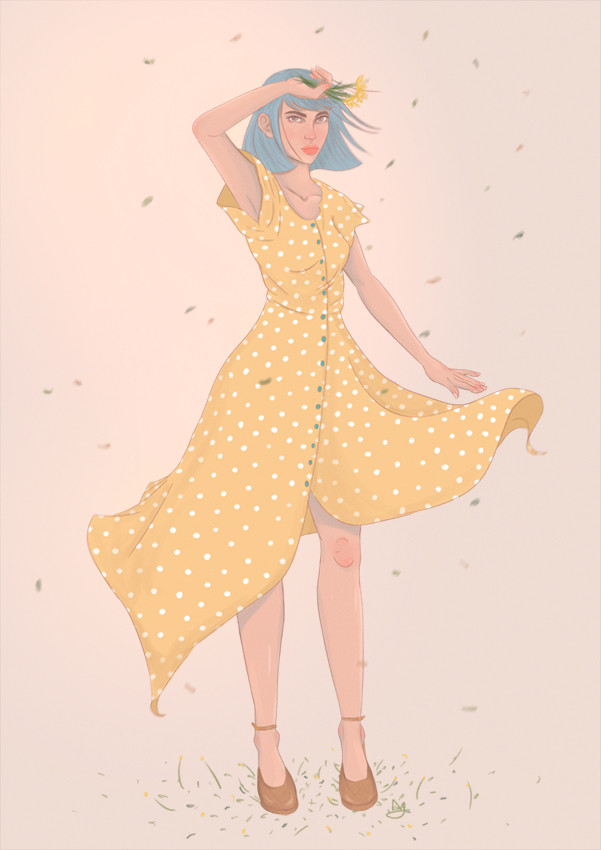 ArtStation - yellow dress