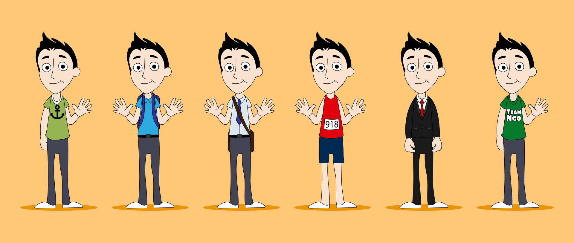 ArtStation - Cute Cartoon Character with different costume