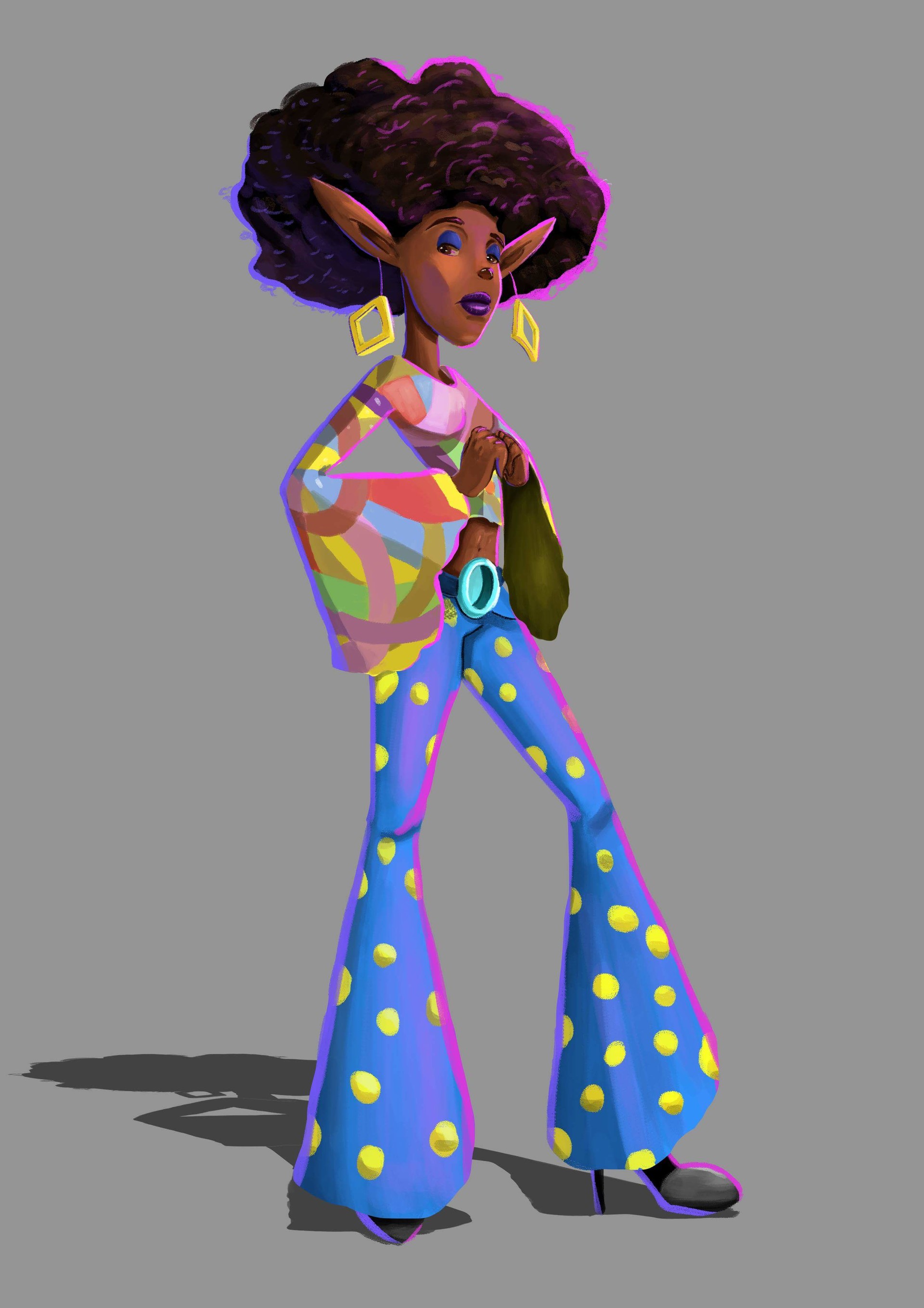 ArtStation - Disco girl-old fashion