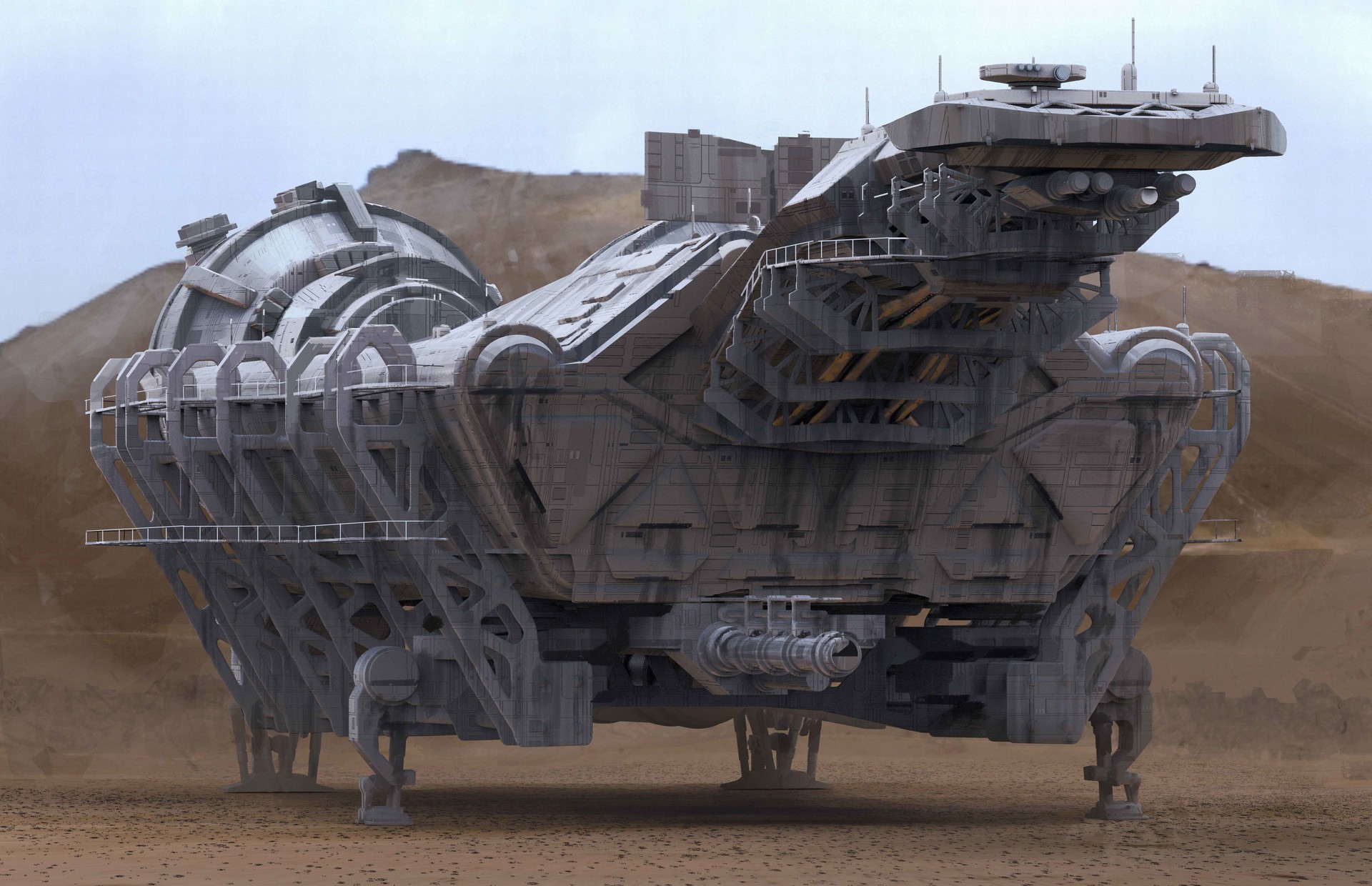 ArtStation - Sci Fi Space Ship_Science Vessel-01