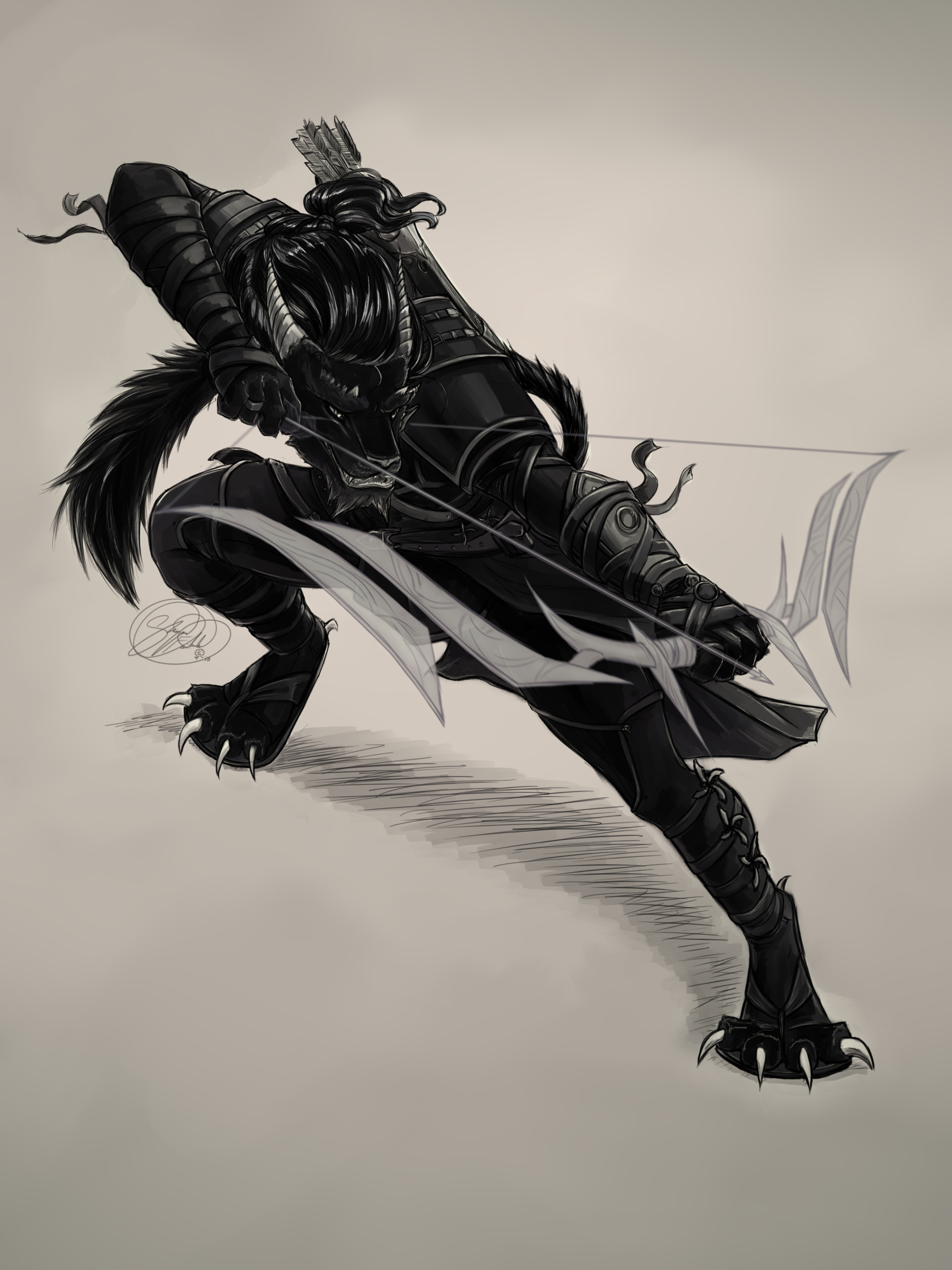 ArtStation - Kivuli Shadowpaw Sketch Commission