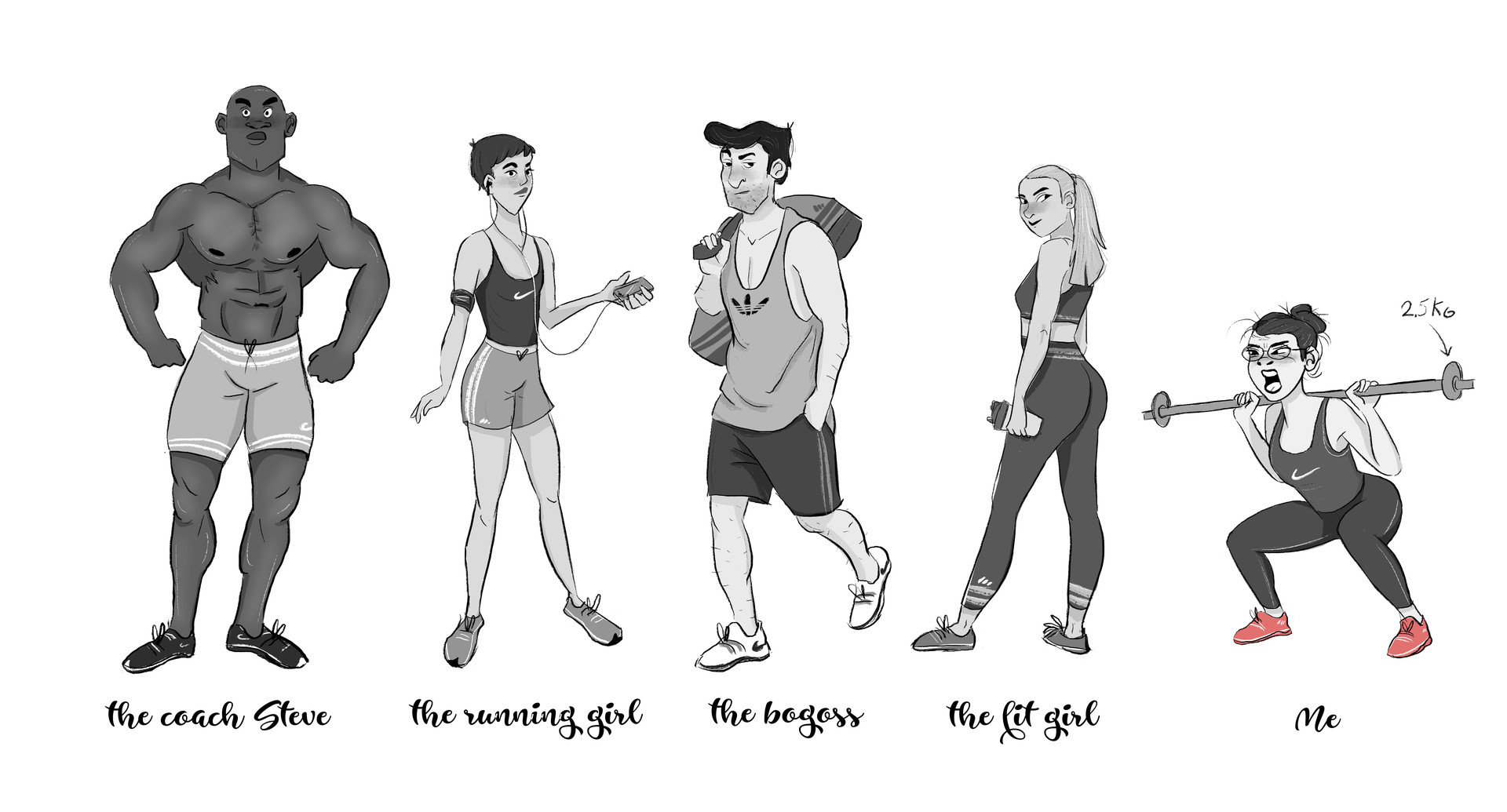 ArtStation - Cliché people at the Gym