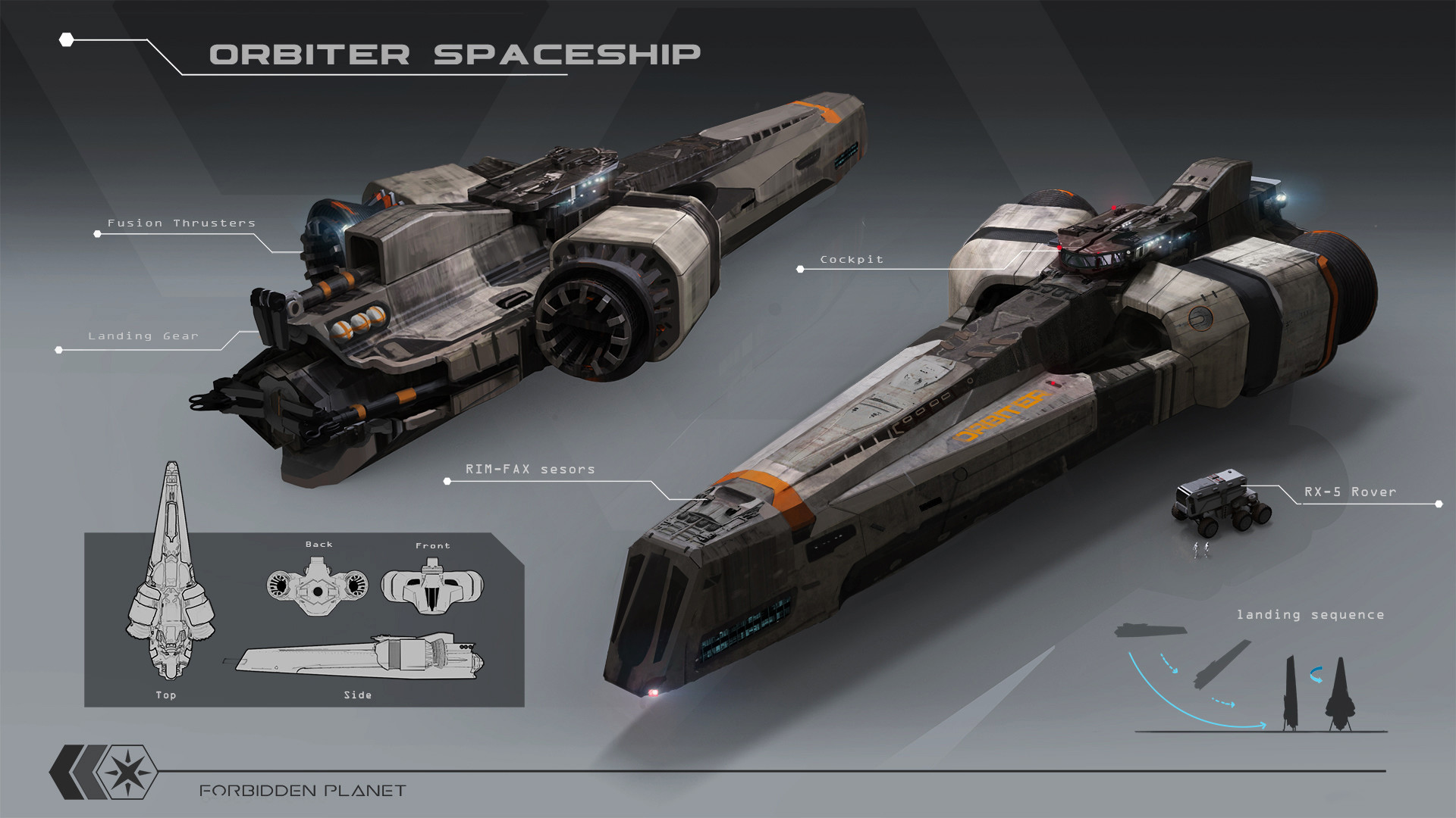 ArtStation - Forbidden Planet; Orbiter Spaceship