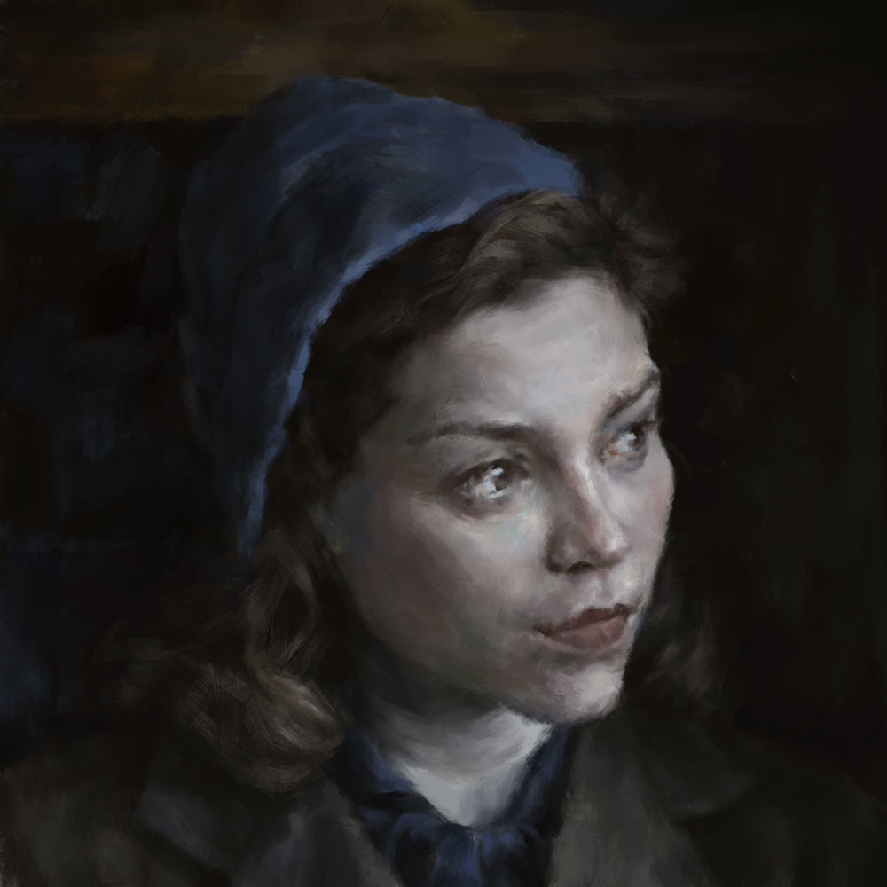 ArtStation - Cold - toned portrait of a woman